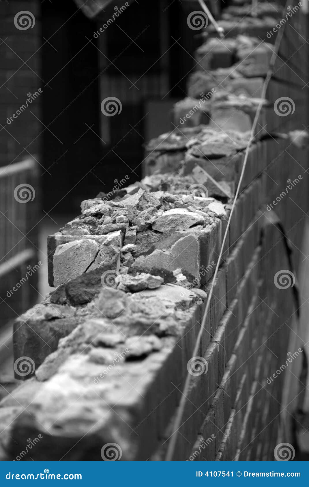Fallen Building Features stock image. Image of architecture - 4107541