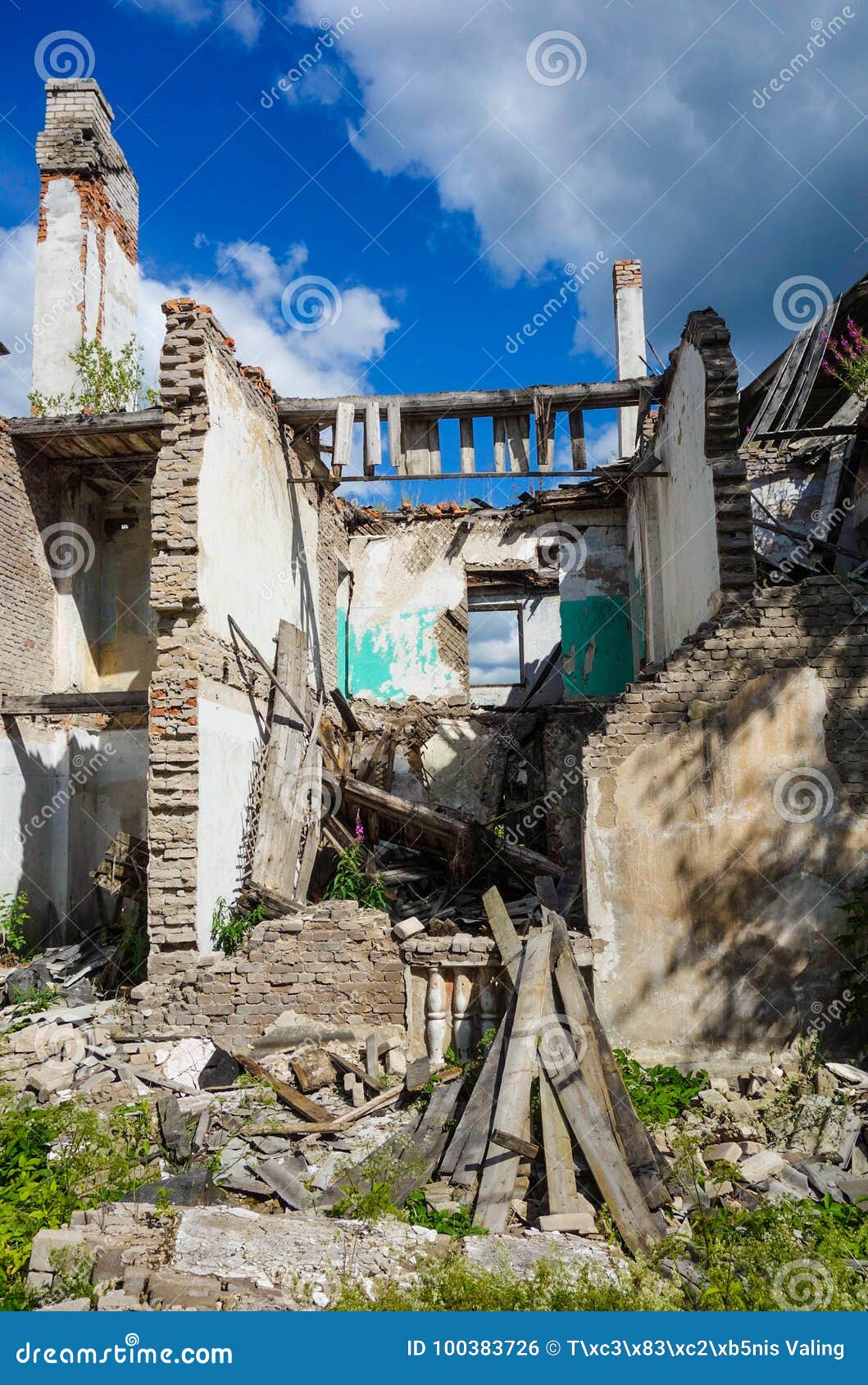 Fallen in building stock photo. Image of grunge, exterior - 100383726