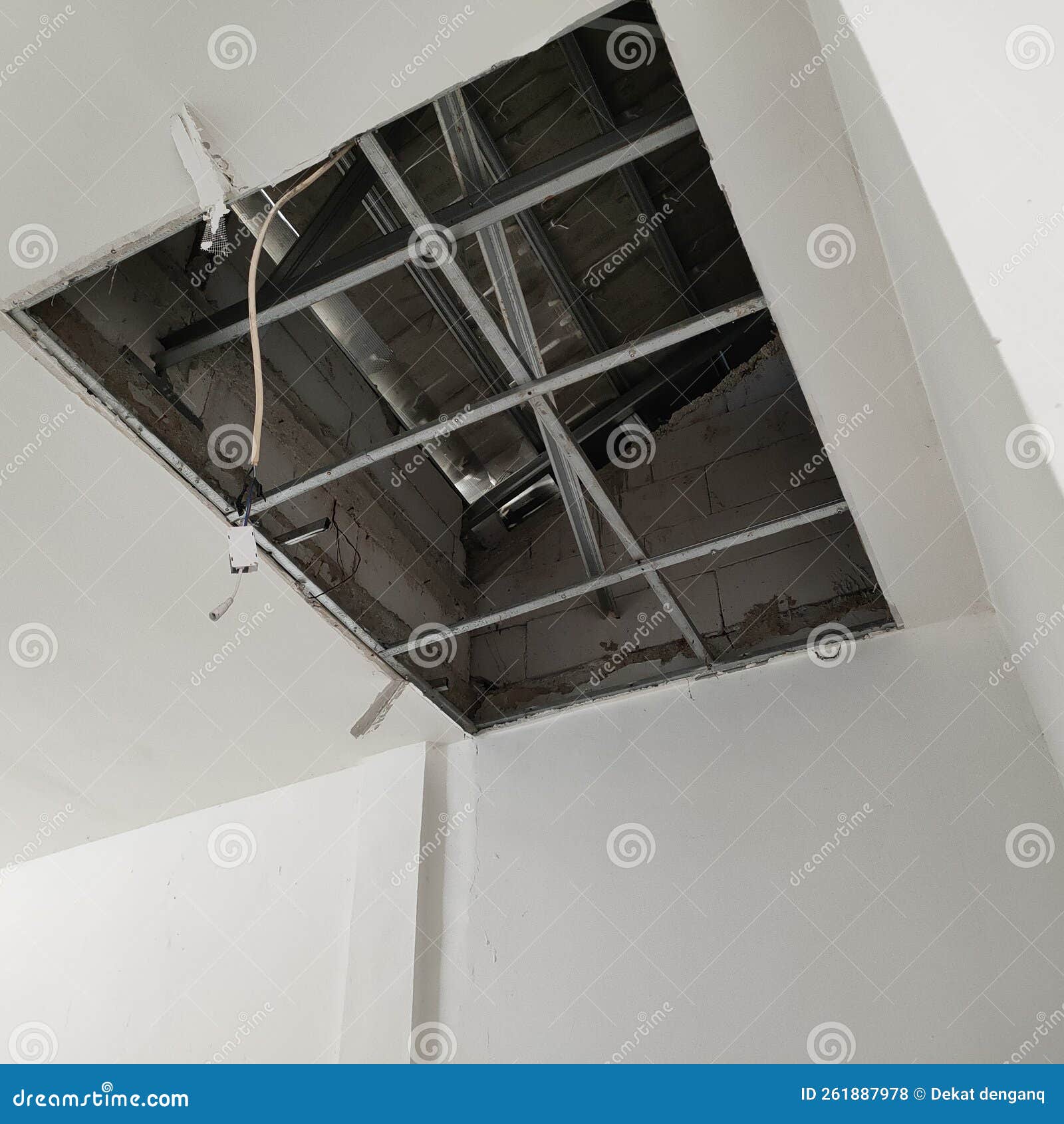 Fallen ceiling platform stock photo. Image of construction - 261887978