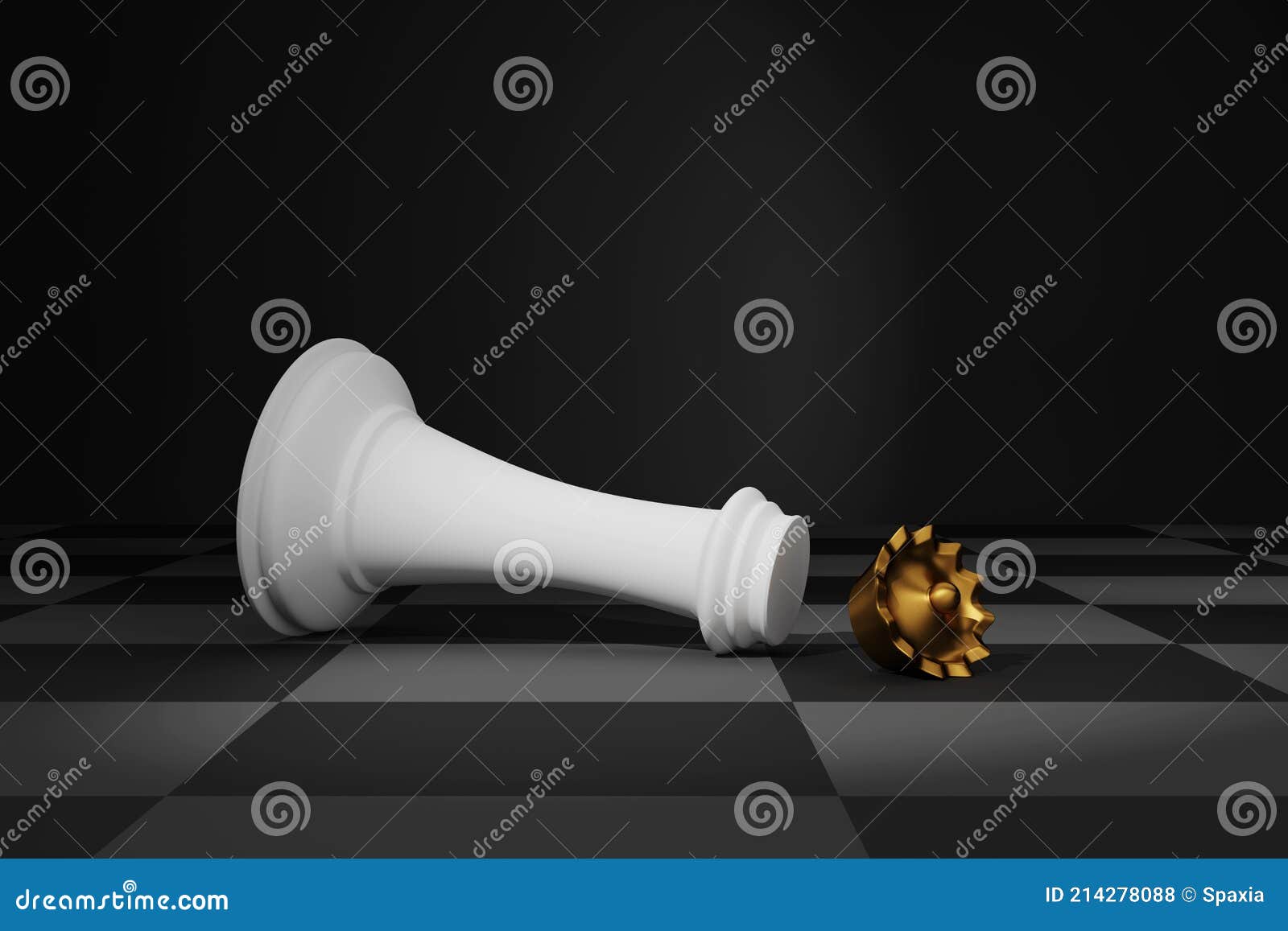 Fallen Chess King on a Chessboard Stock Illustration - Illustration of ...