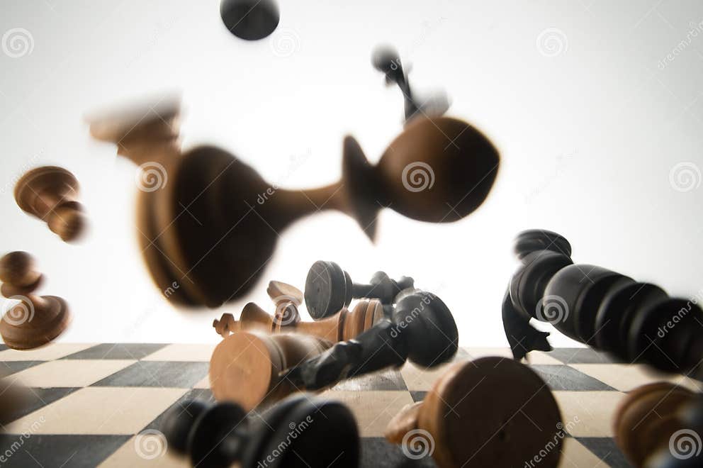 Fallen chess pieces stock image. Image of black, abstract - 130105231
