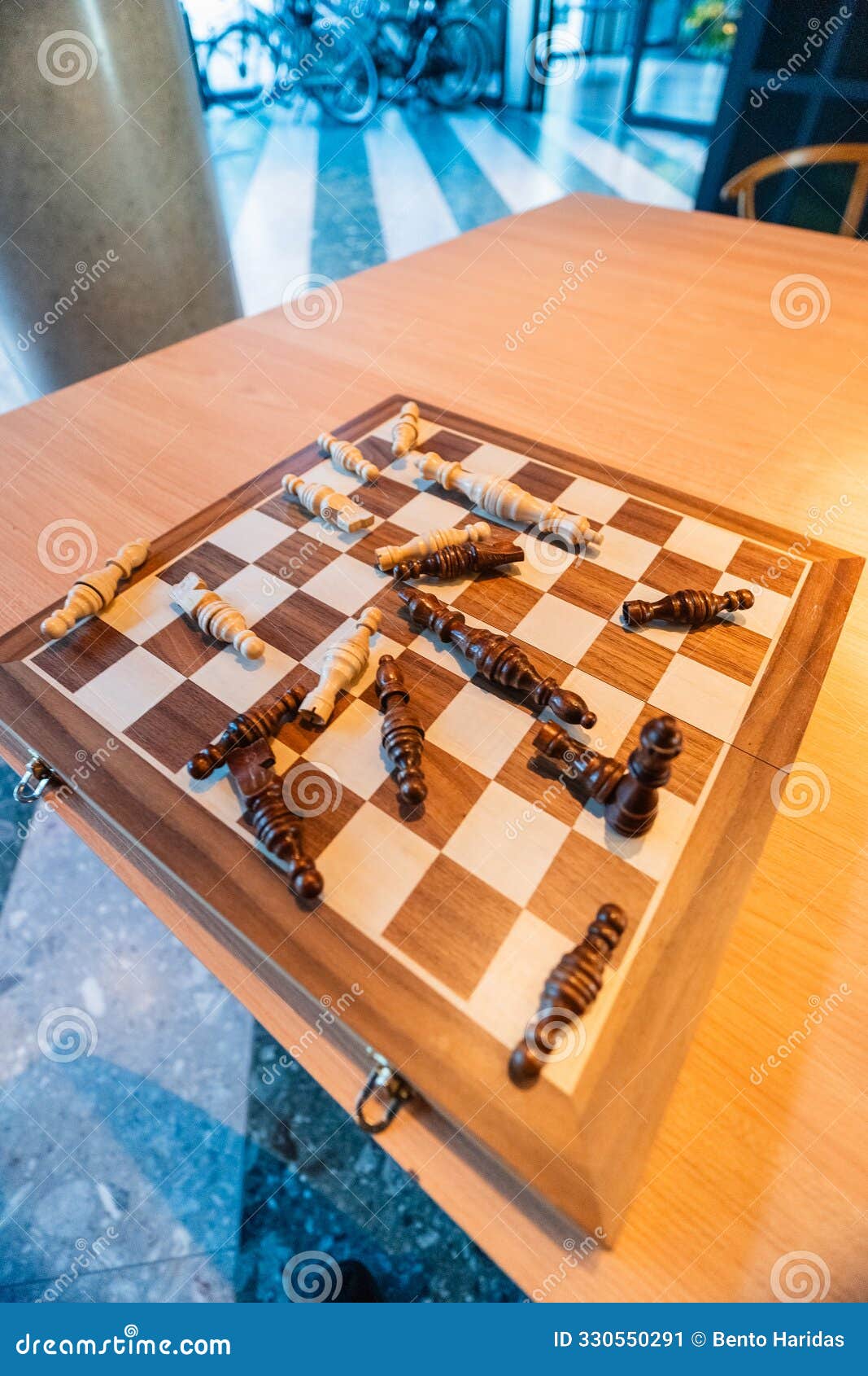 Fallen Chess Pieces on a Chess Board Representing Loss Losing and Chaos ...