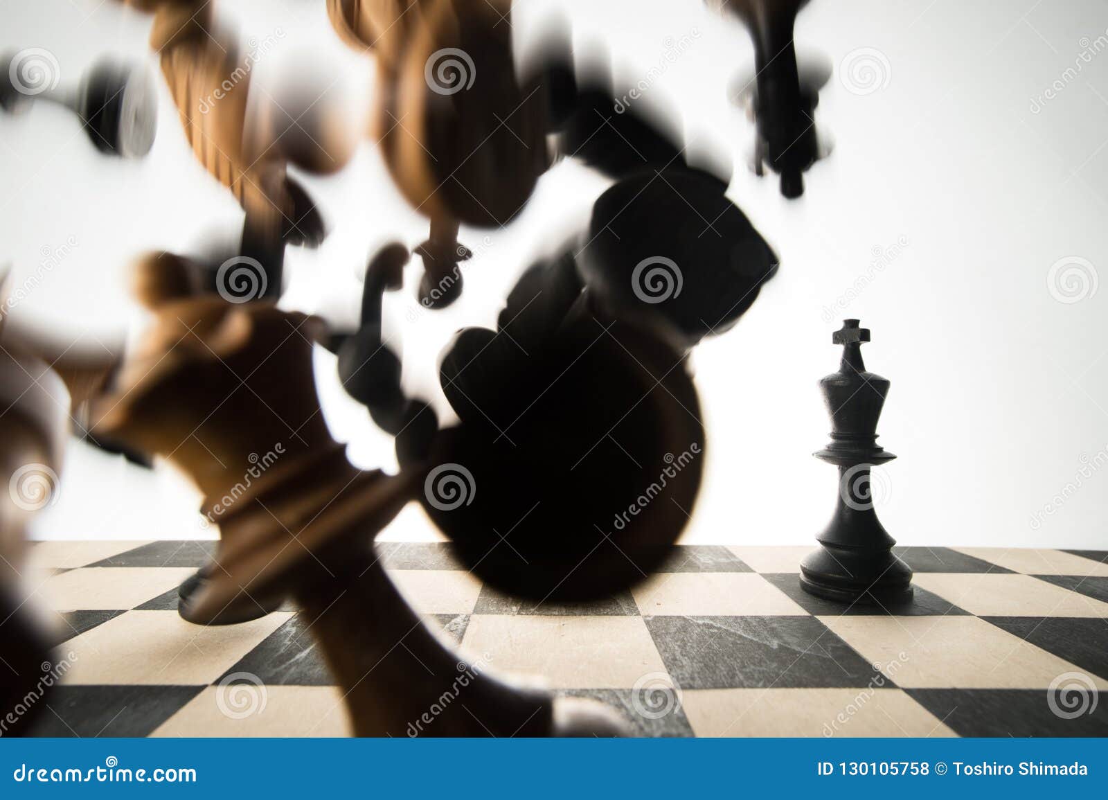 Fallen chess pieces stock photo. Image of board, destruction - 130105758