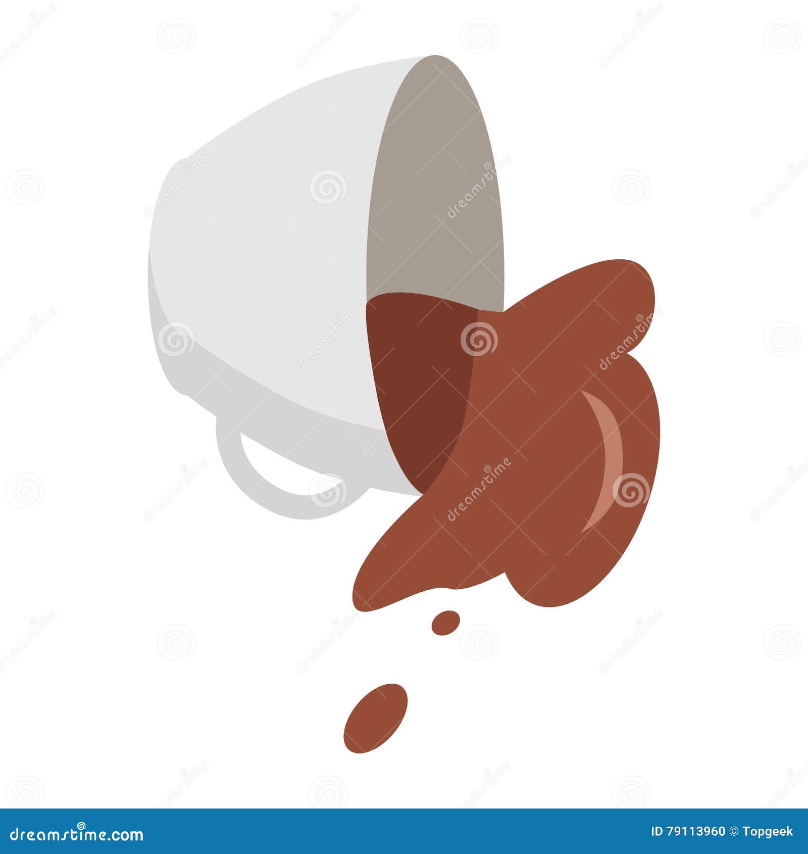 Fallen Coffee Cup with Spilled Coffee Stock Vector - Illustration of ...