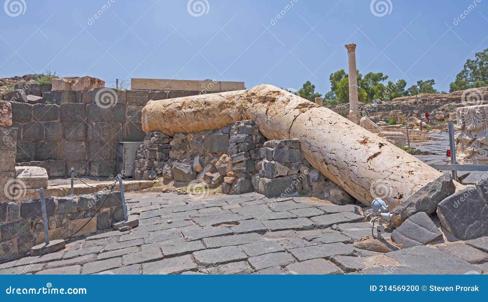 Fallen Column In The Temple Of Zeus Ruins Athens Royalty-Free Stock ...