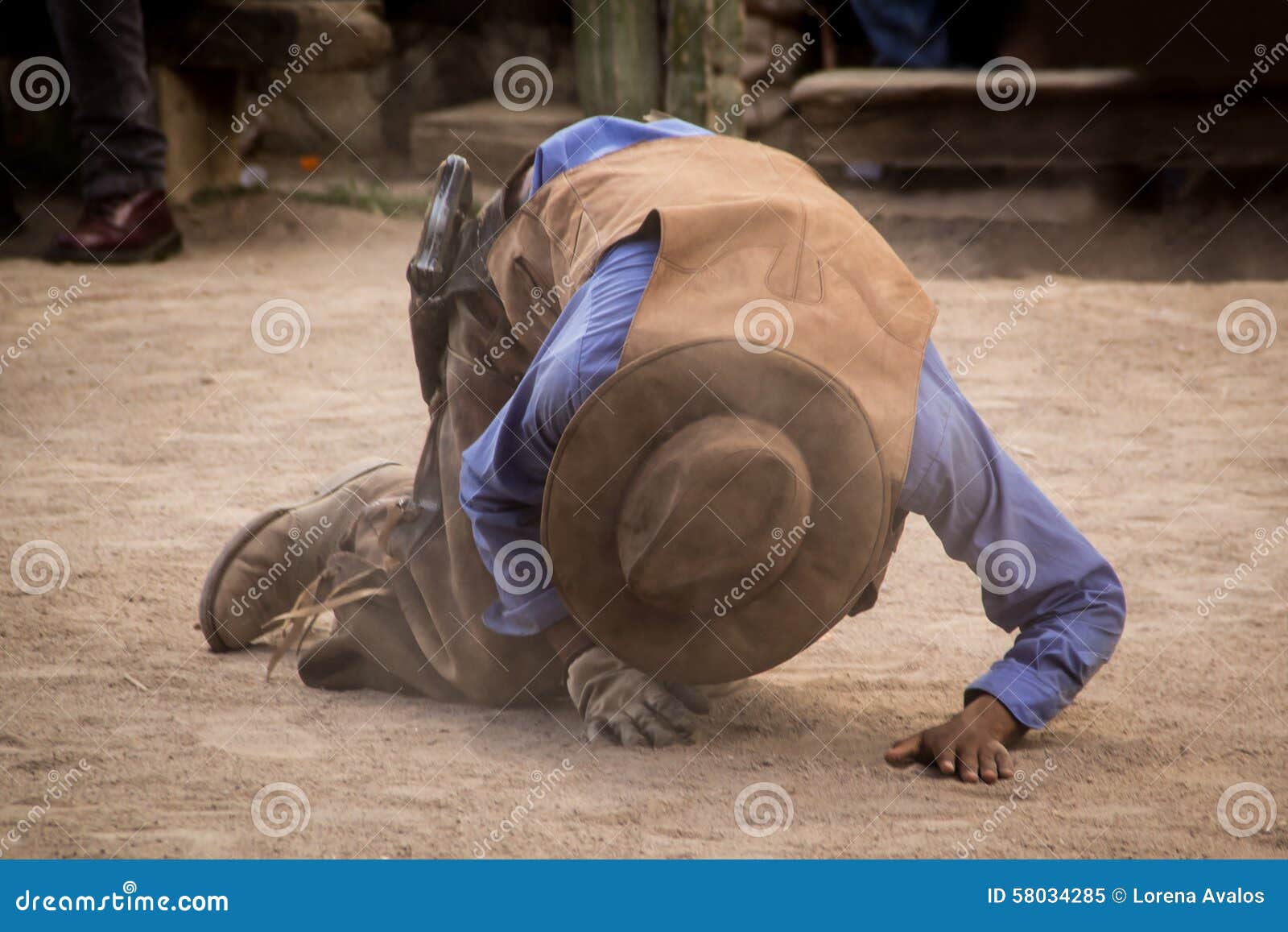 Fallen Cowboy stock image. Image of cowbow, fight, lost - 58034285