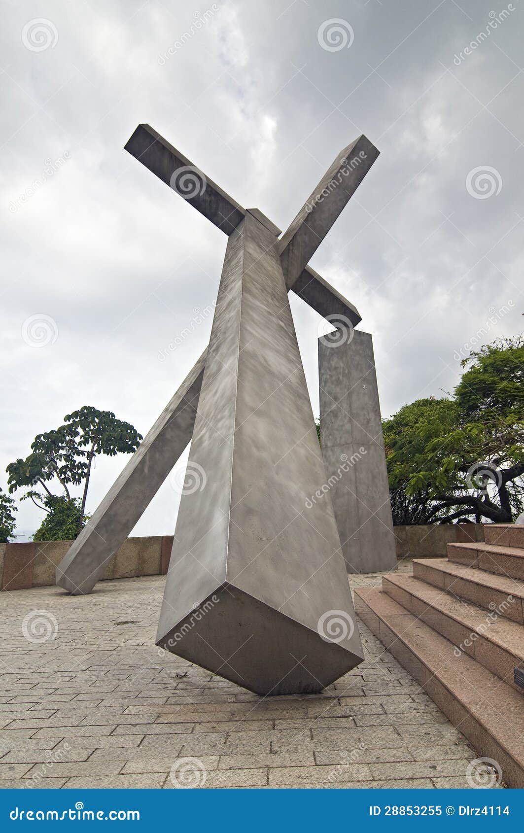 Fallen Cross Monument, Brazil Stock Image - Image of symbol, cross ...