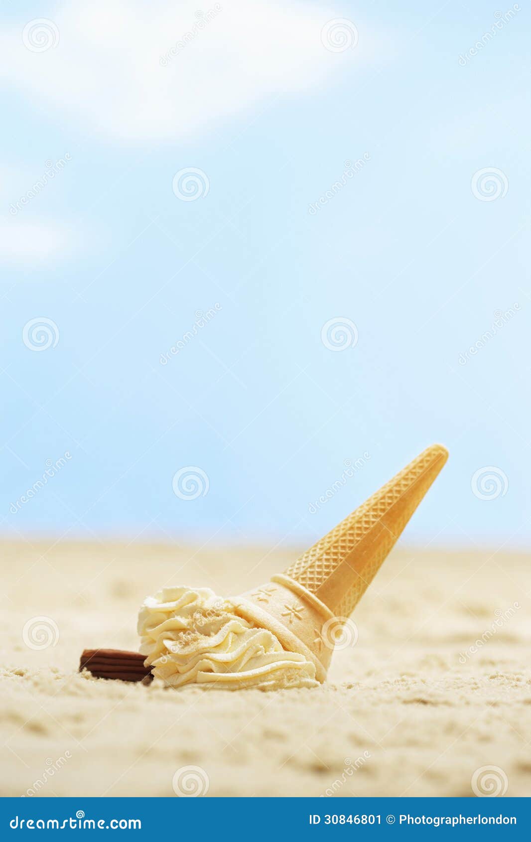 Fallen icecream in sand stock image. Image of icecream - 30846801
