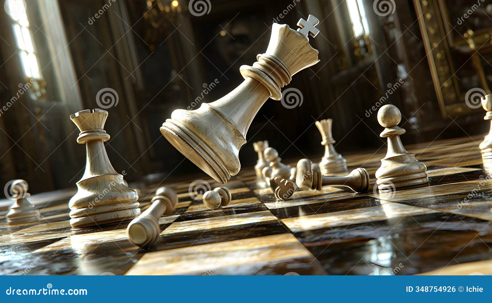 Fallen King 3D Illustration Stock Illustration - Illustration of king ...