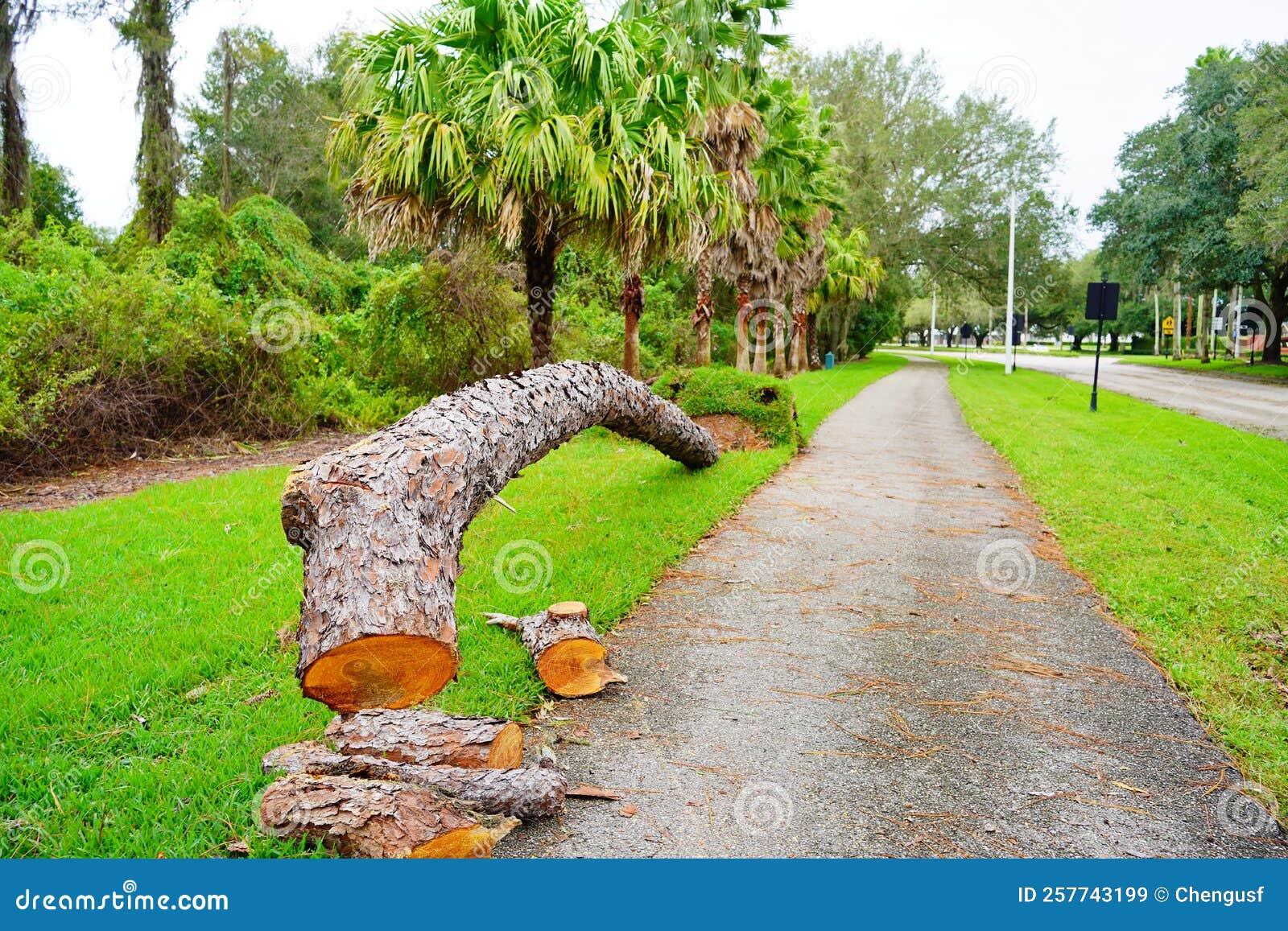 Fallen Large Tree Showing Roots Uprooted and Toppled Down Over a ...