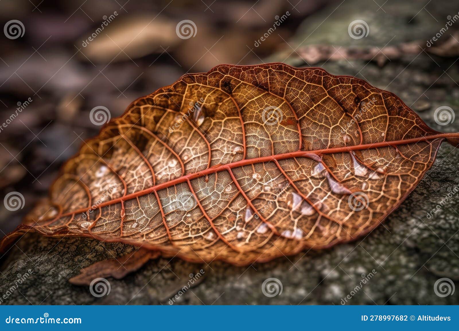 Fallen Leaf, with Intricate and Beautiful Patterns, Shot in Close-up ...