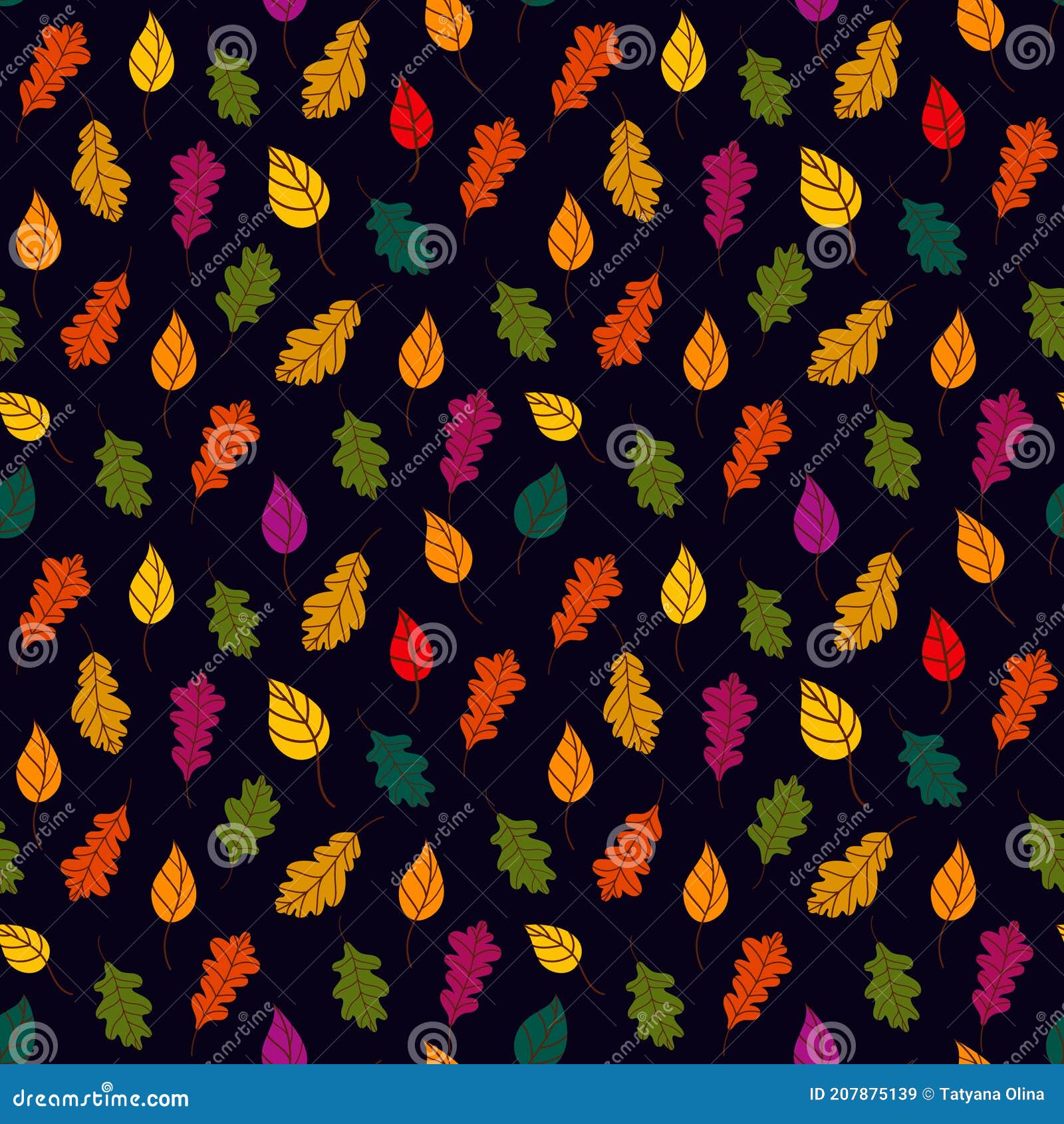 Fallen Leaves Pattern. Pattern with Fallen Leaves Stock Vector ...