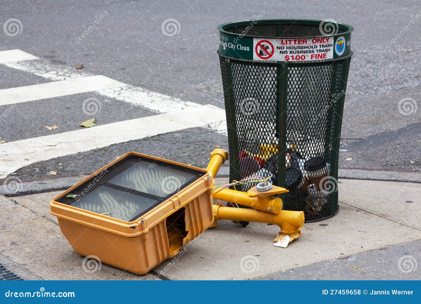 Fallen NYC Traffic Light after Hurricane Sandy Editorial Stock Photo ...