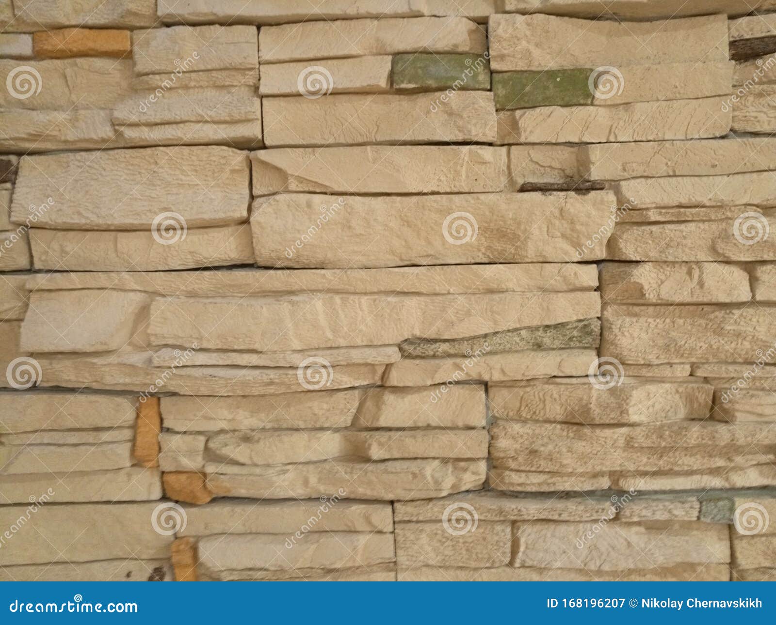 Large Wall of Small Bricks Painted Texture Stock Image - Image of large ...