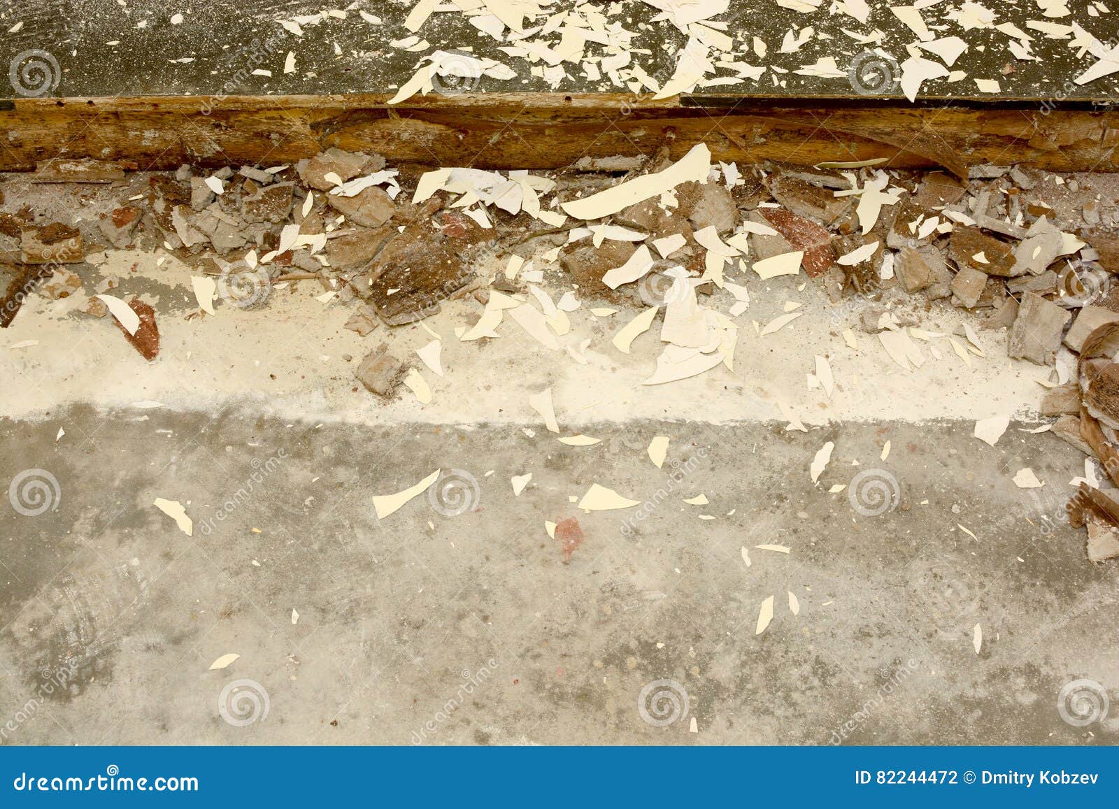 Fallen Plaster on the Old Concrete Floor Stock Photo - Image of ...