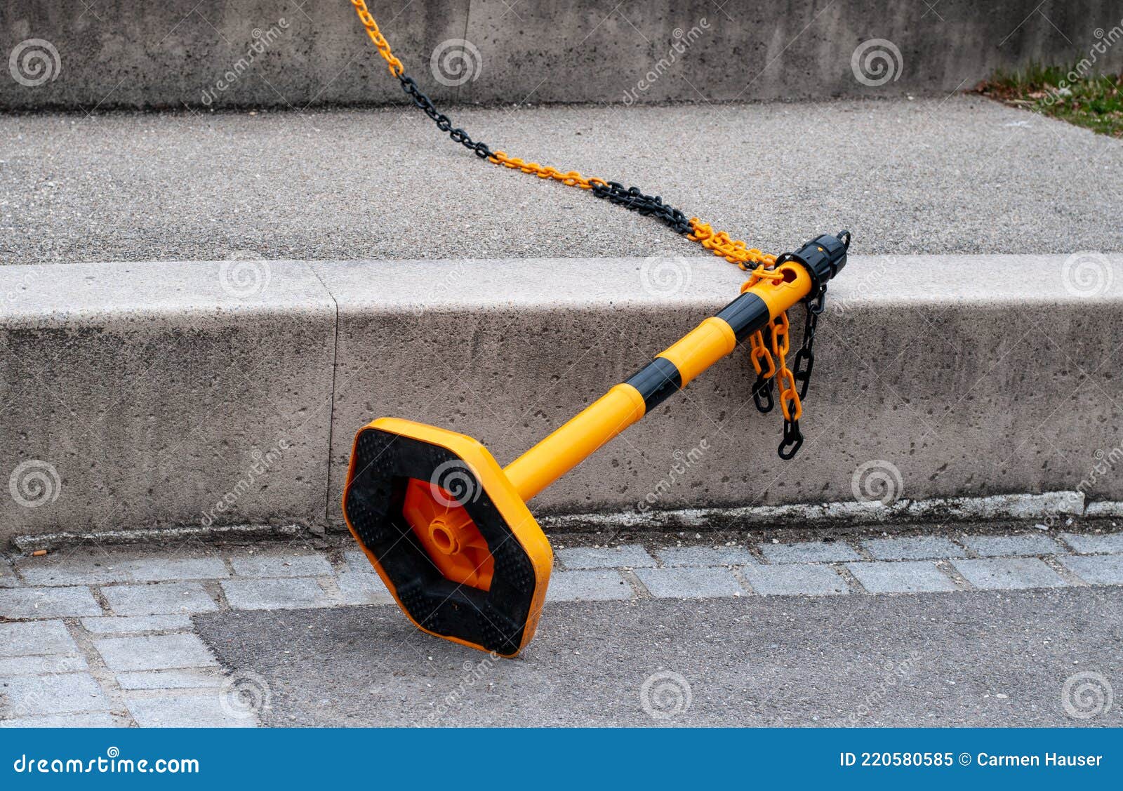 A Fallen Plastic Post at a Stairway Stock Image - Image of line, black ...