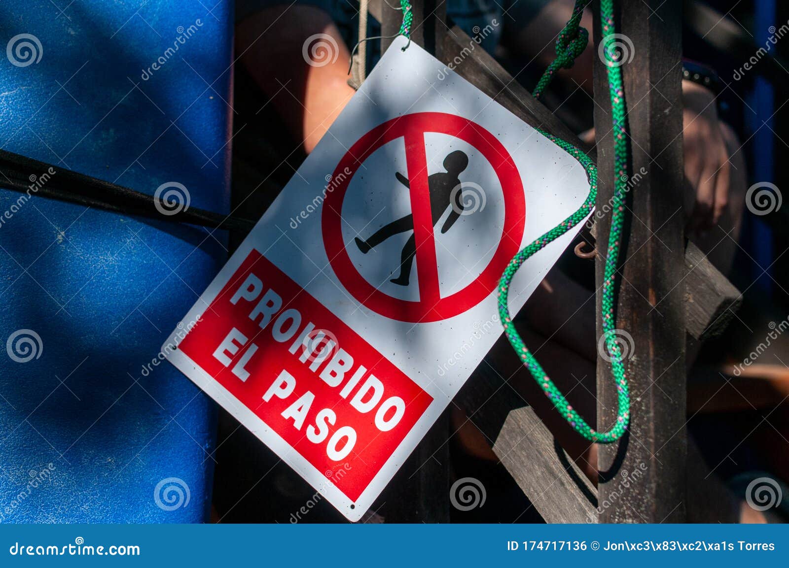 Fallen Rectangular Sign of Forbidden Passage Stock Photo - Image of ...
