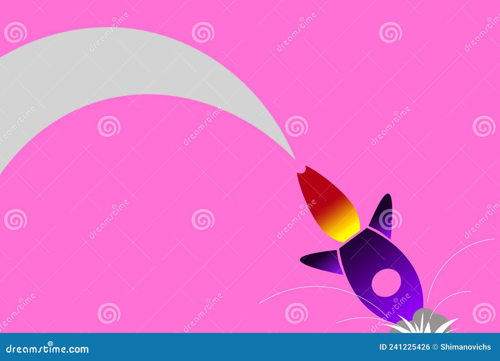 Fallen Rocket Drawing. Concept of Falling Market, Startup Crash ...