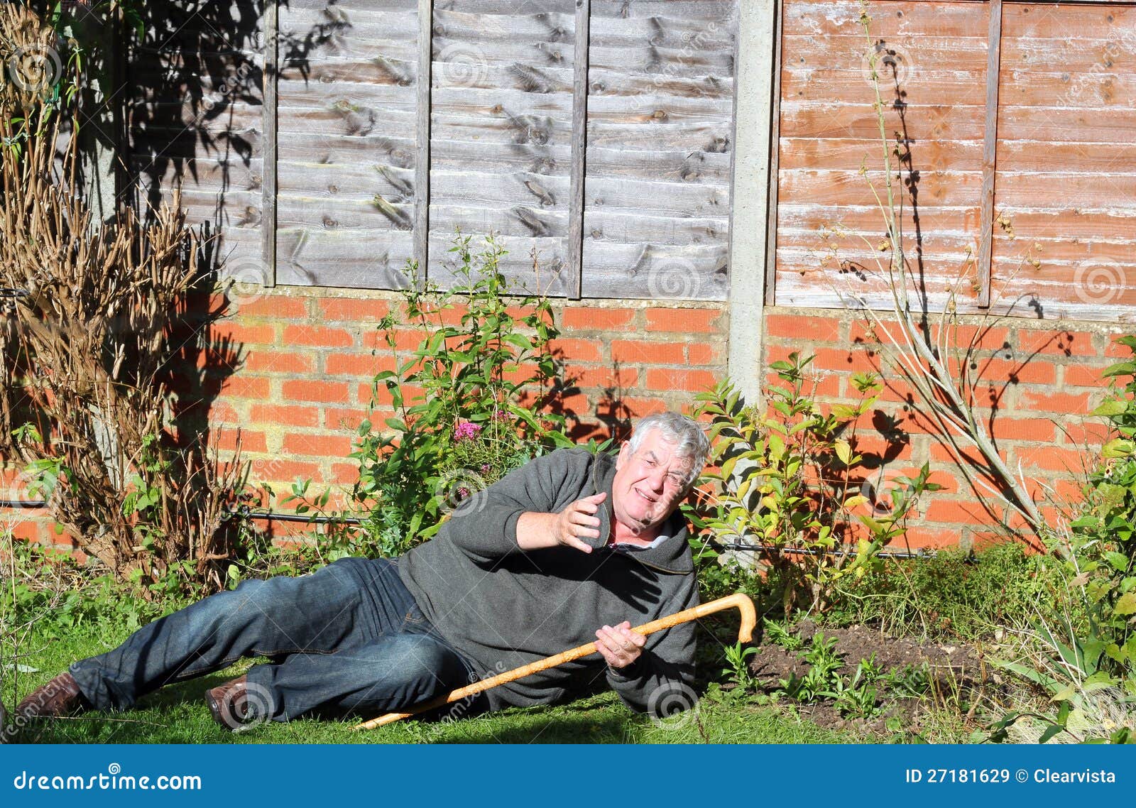 Fallen Senior Asking for Help. Stock Image - Image of help, weak: 27181629