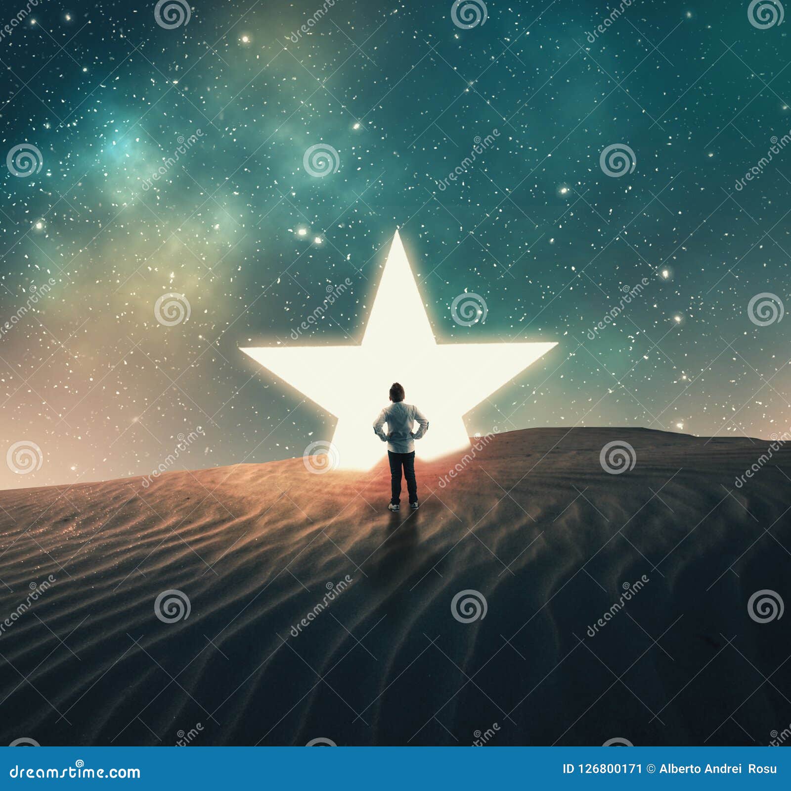 Fallen Star into the Desert Stock Image - Image of knowledge, creative ...