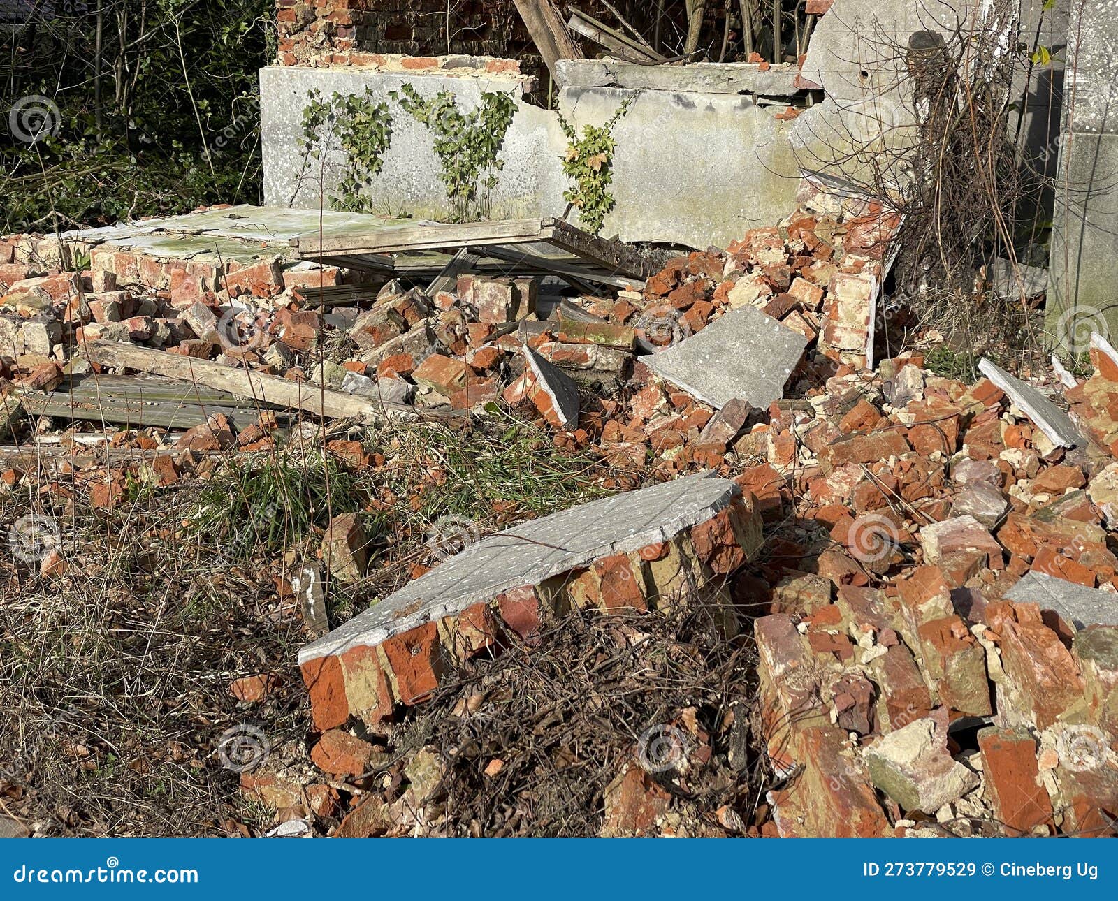 Pile of bricks stock image. Image of ruins, damage, wall - 273779529