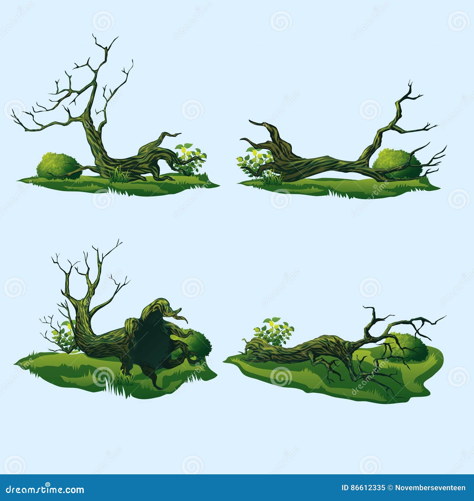 Fallen Tree Cartoon