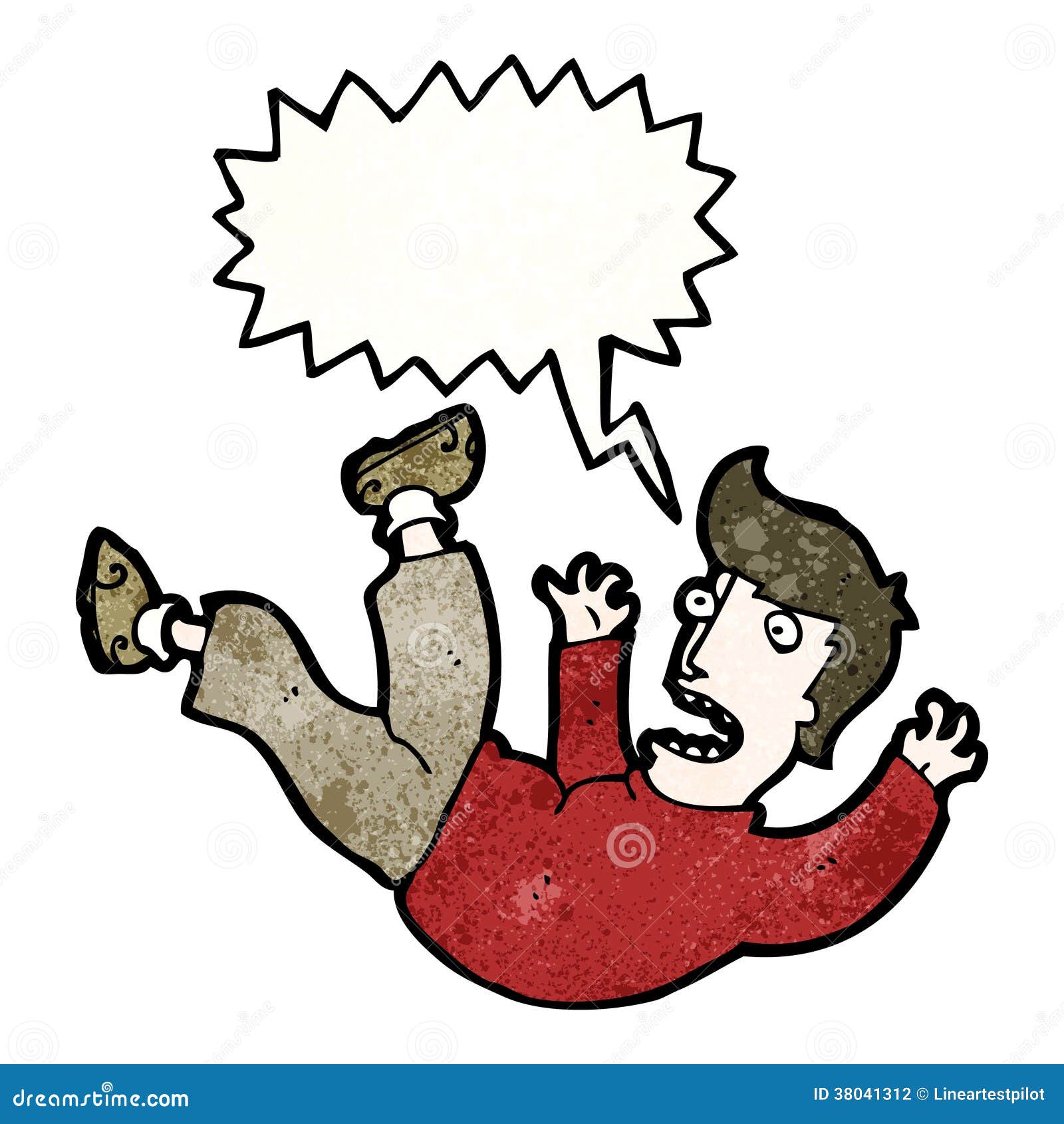 Fallender Mann Der Karikatur Mit Spracheblase Vektor Abbildung ...