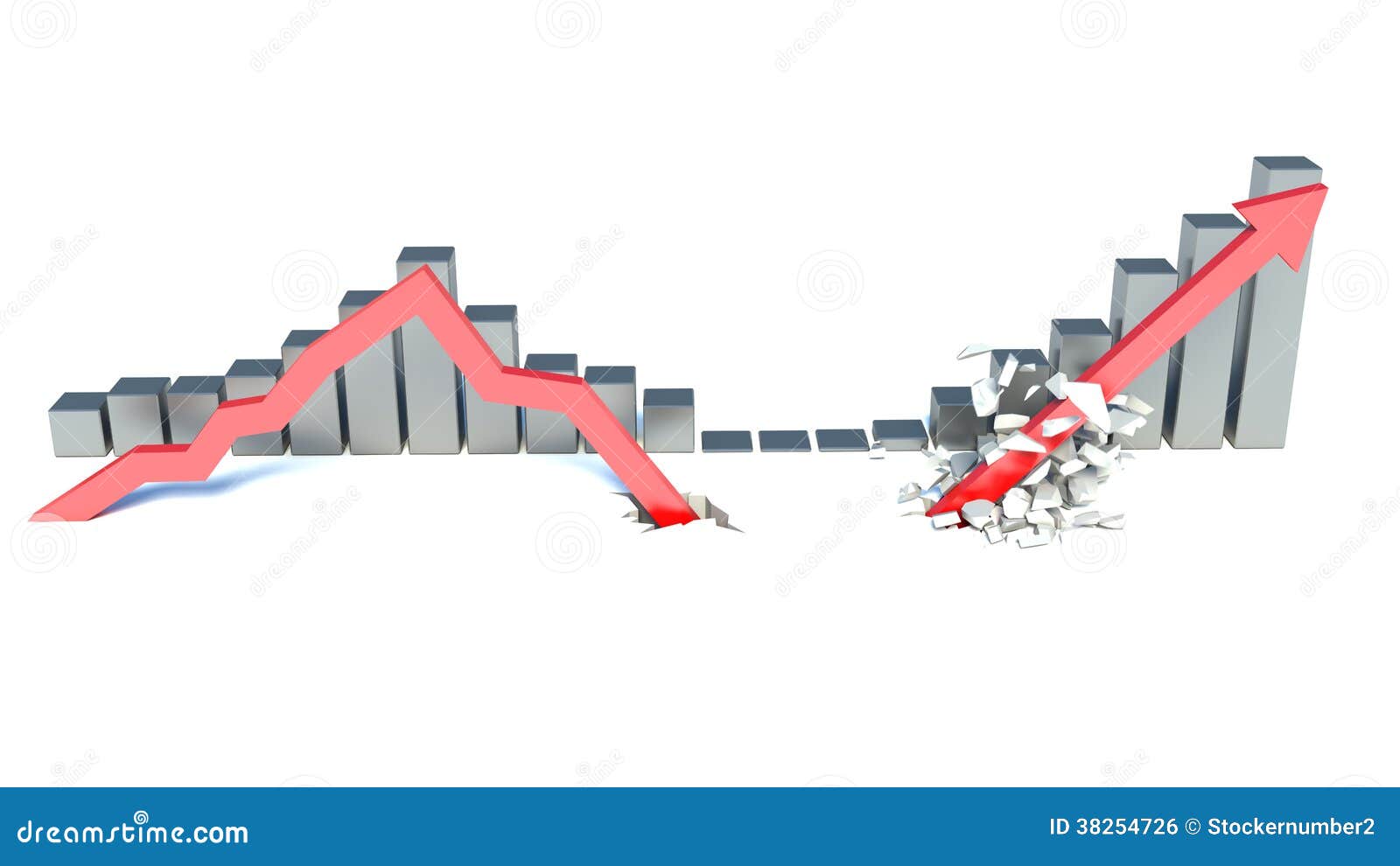 Fallender Roter Pfeil Und Anheben Stock Abbildung - Illustration von ...