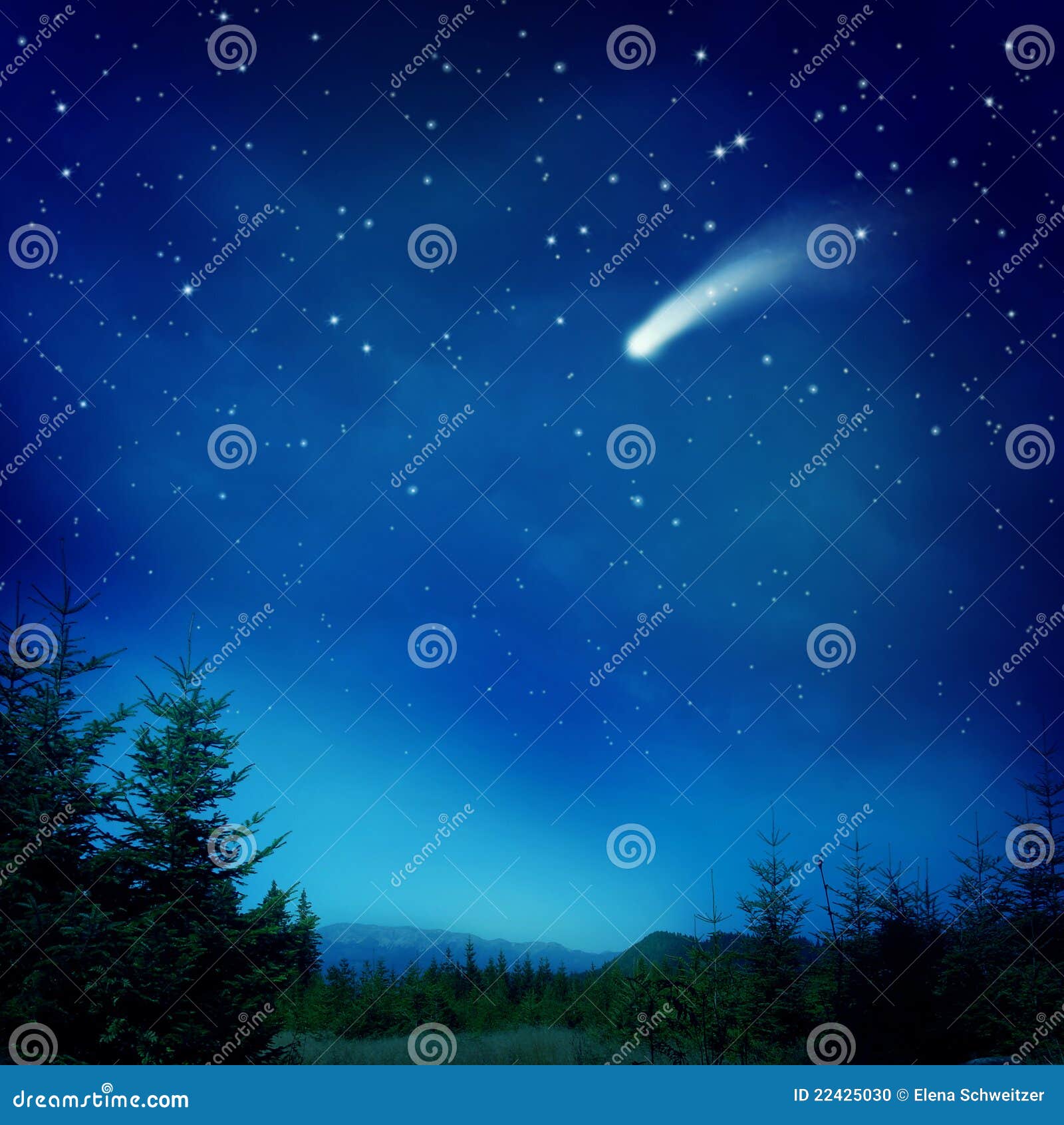 Fallender Stern stockfoto. Bild von baum, asterisch, glänzend - 22425030