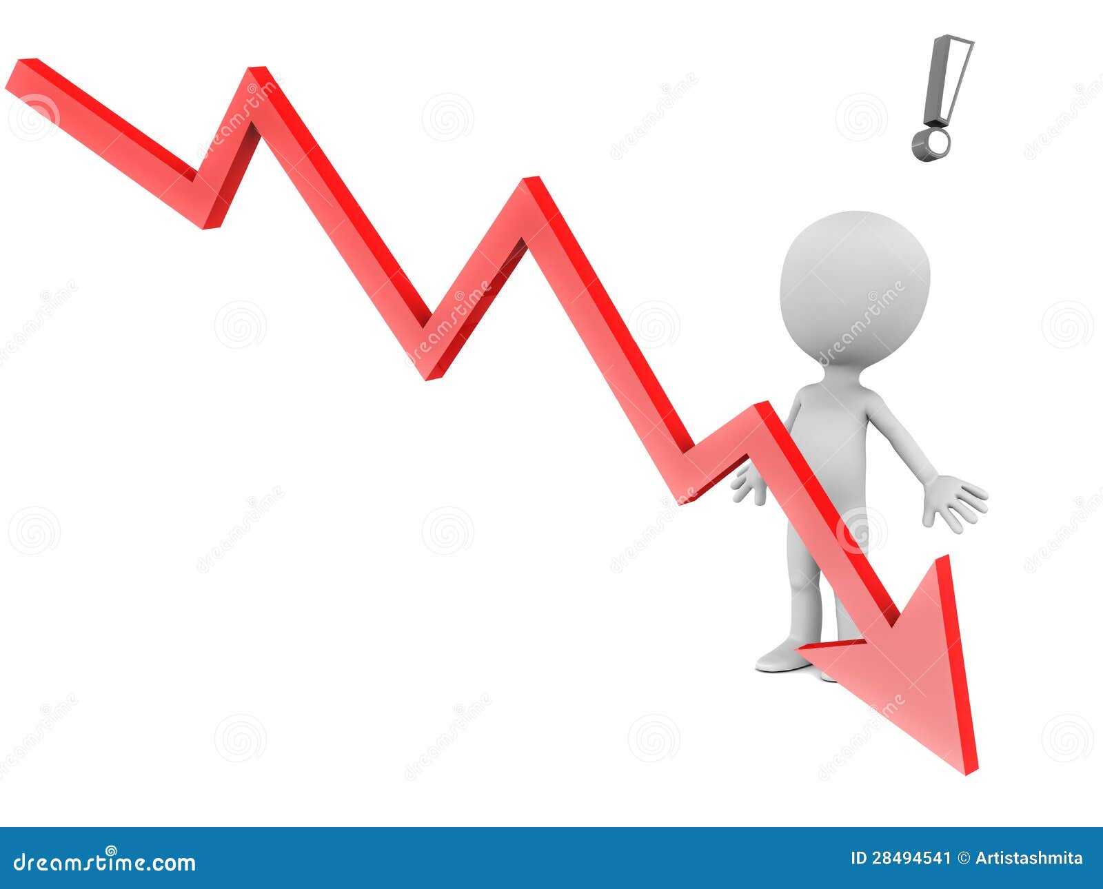 Fallendes Diagramm stock abbildung. Illustration von mann - 28494541