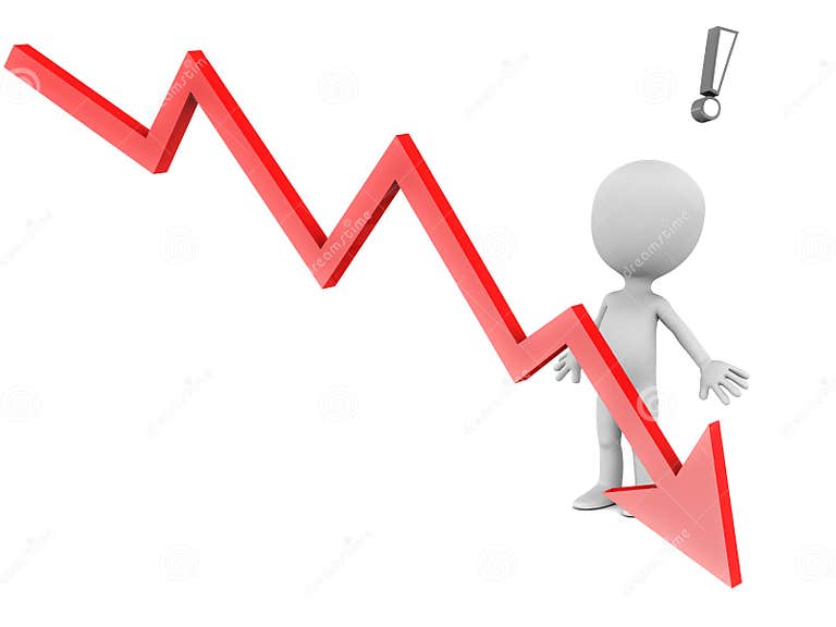 Fallendes Diagramm stock abbildung. Illustration von mann - 28494541