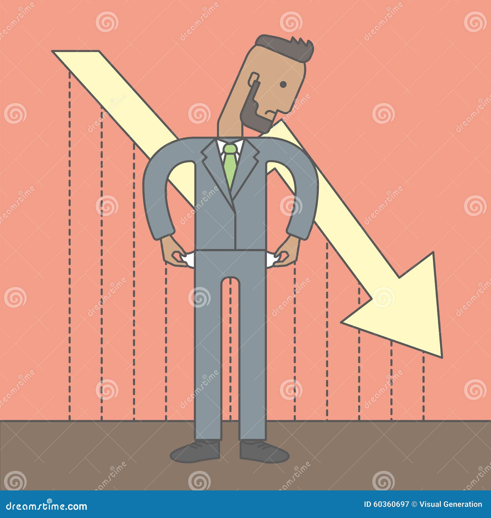 Fallimento illustrazione vettoriale. Illustrazione di grafico - 60360697