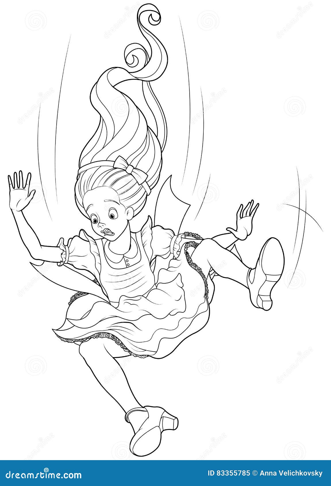 Falling Down An Escalator Sketch Coloring Page