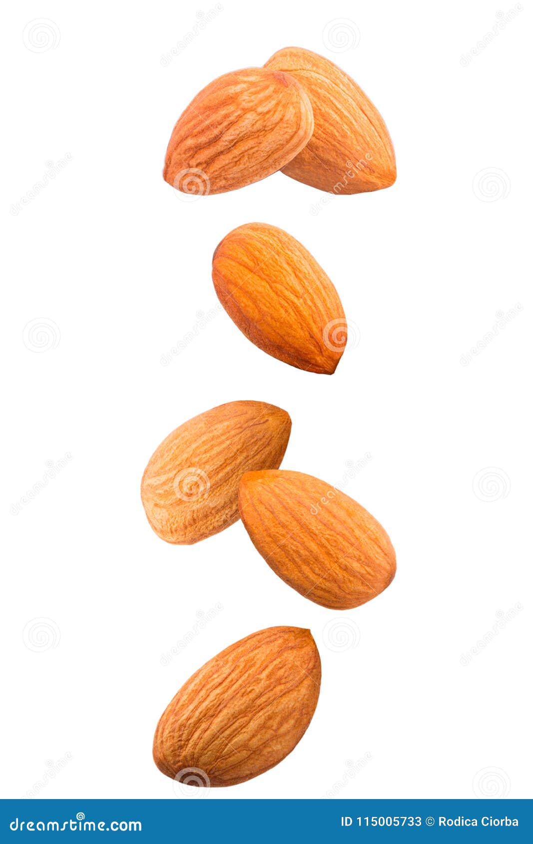 Falling Almonds Isolated on White Stock Image - Image of healthy ...