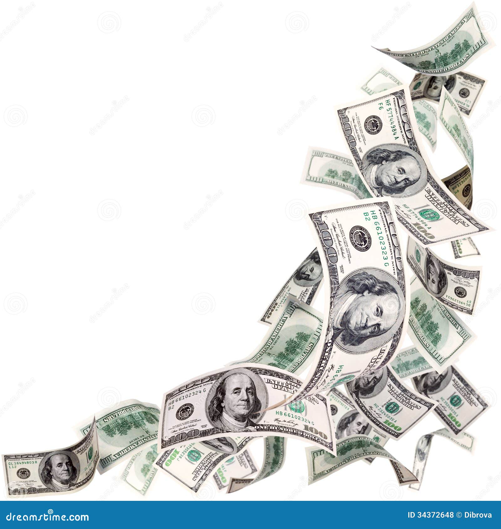 Falling American Dollars stock photo. Image of concept - 34372648