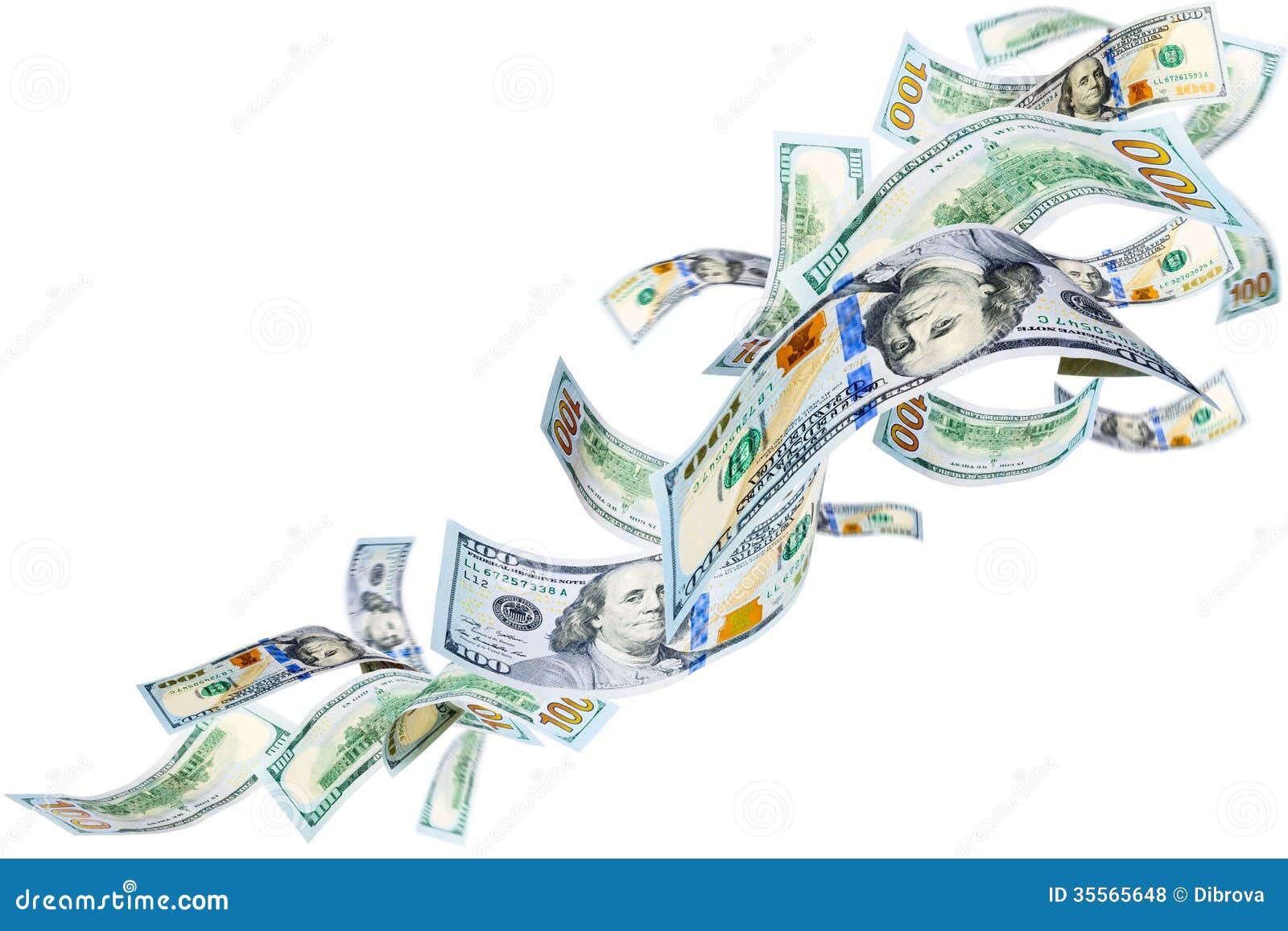 Falling American Dollars stock illustration. Illustration of american ...