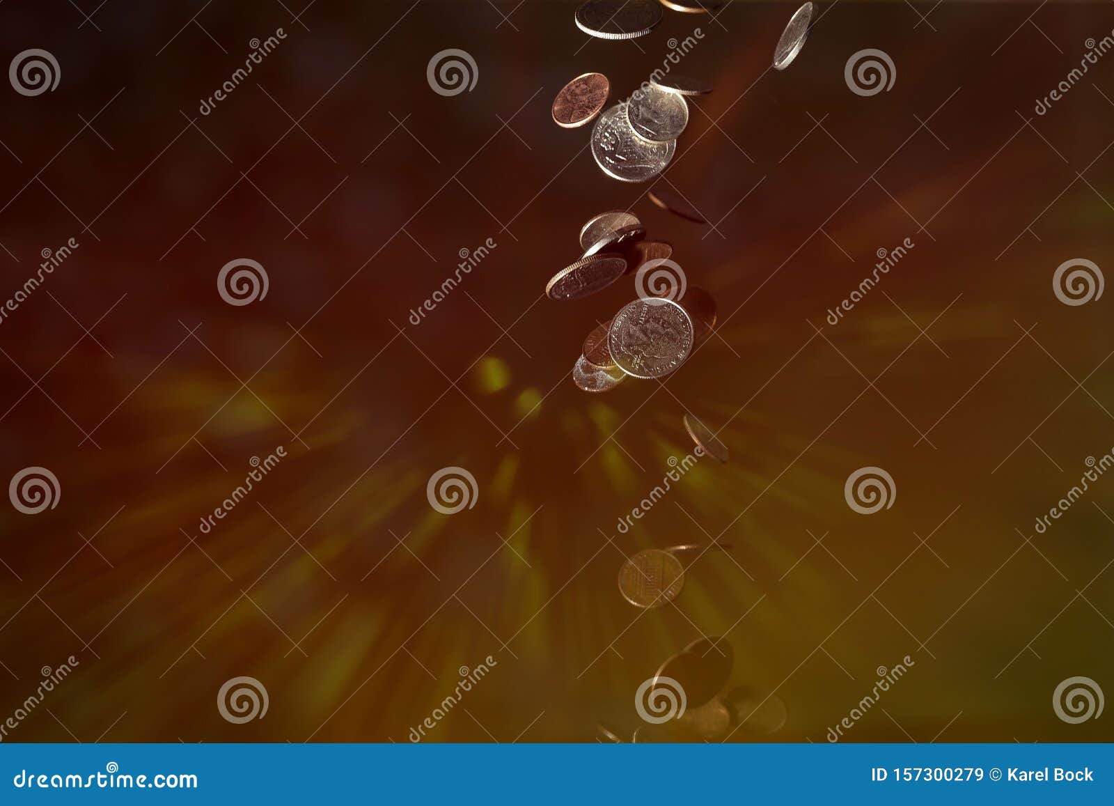 Falling American Small Metal Coins Stock Image - Image of collection ...
