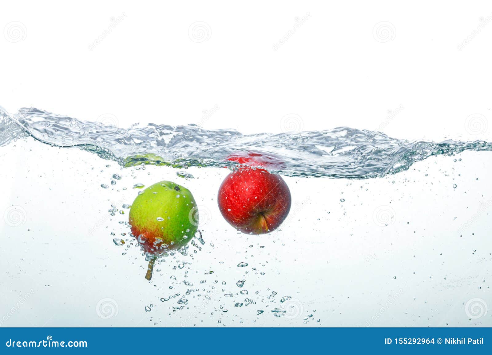 Falling Apple into Clean Water Stock Photo - Image of juicy, apple ...