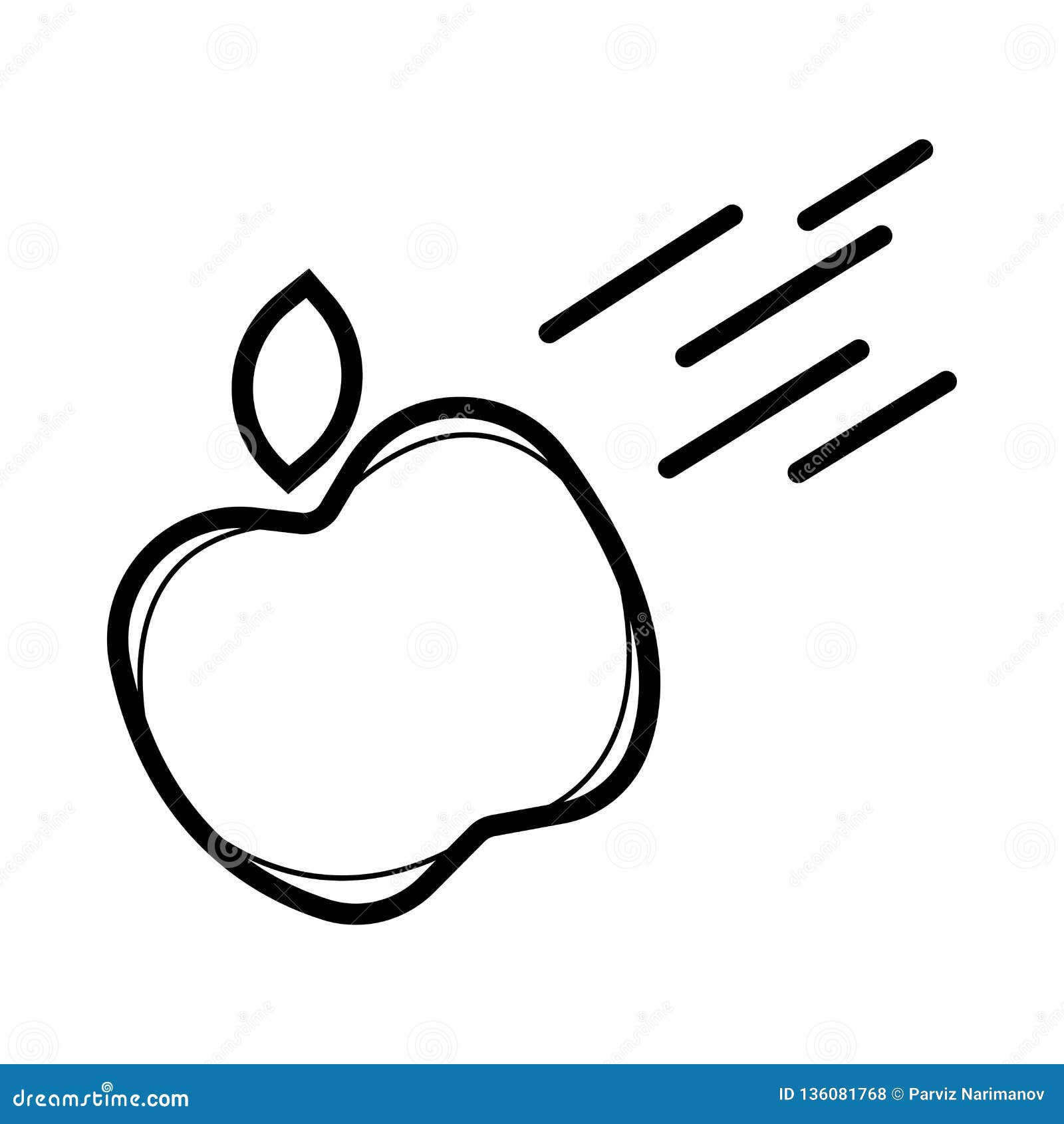 Falling Apple Into Clear Water Causes Splash. Illuminating Backlight ...