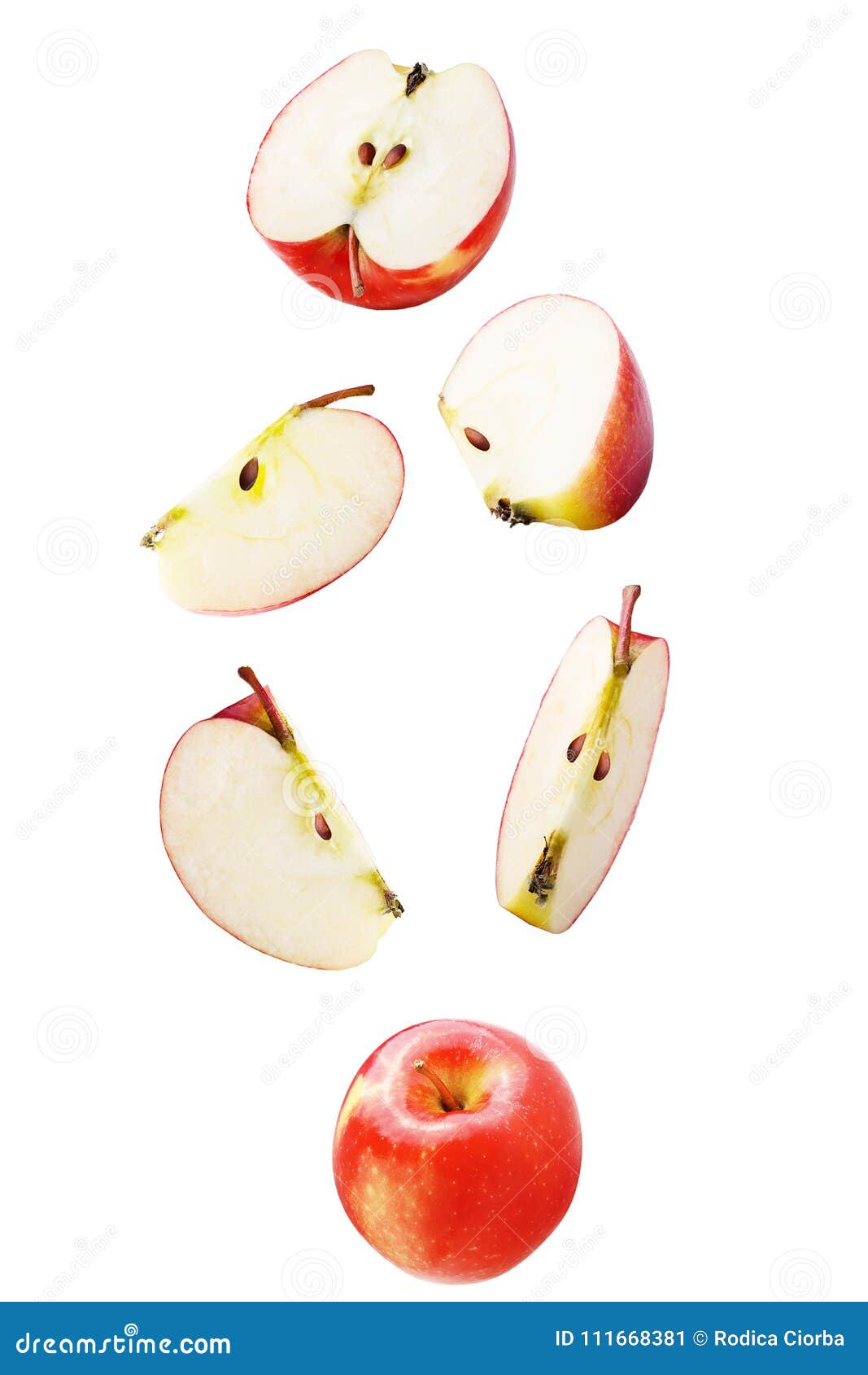 Falling Apple Isolated on White Stock Image - Image of apple, food ...