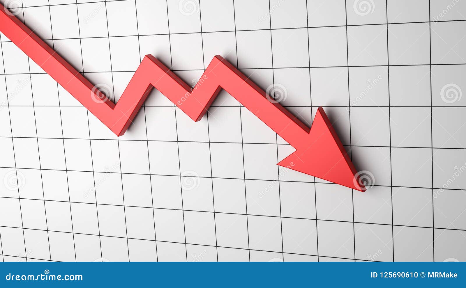 Falling Arrow Chart stock illustration. Illustration of economy - 125690610