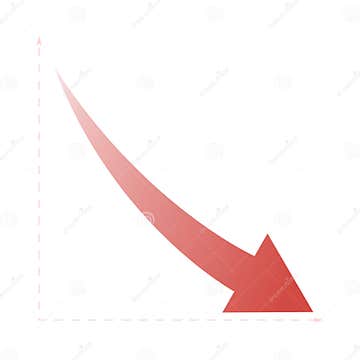 Decrease arrow down stock vector. Illustration of chart - 148310538