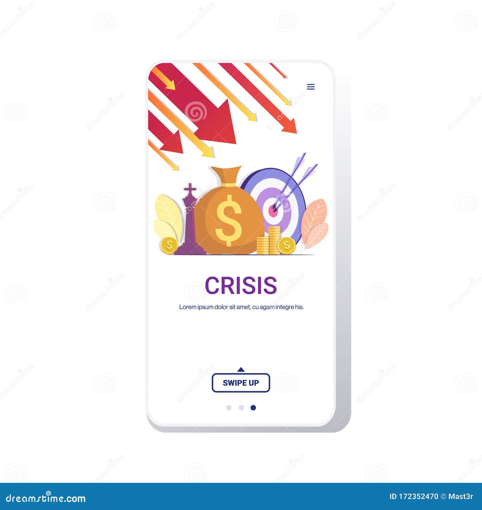 Falling Arrows Decrease Economy Stretching Rising Drop Financial Crisis ...