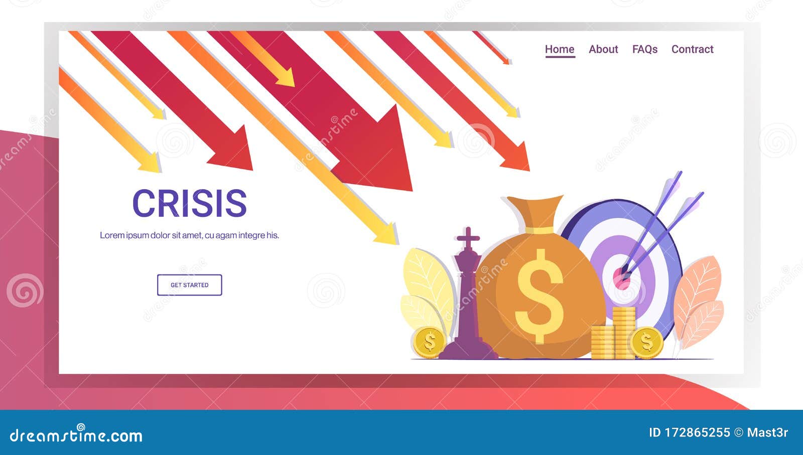 Falling Arrows Decrease Economy Stretching Rising Drop Financial Crisis ...