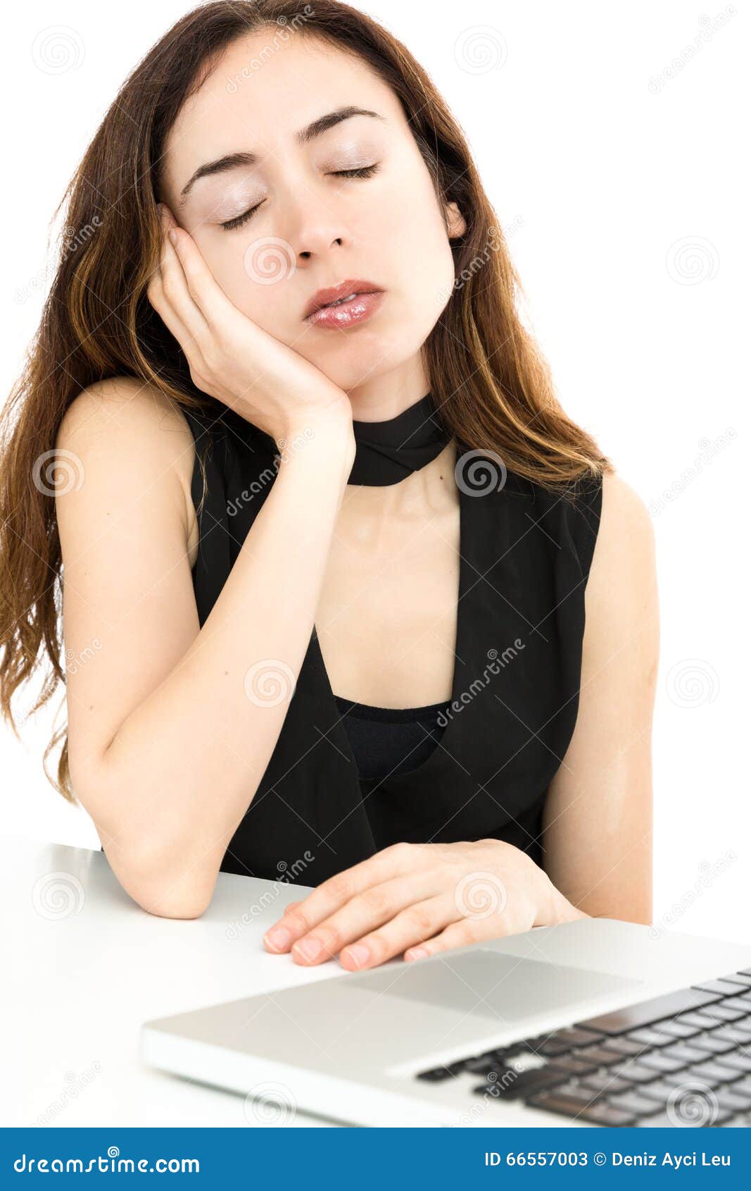 Falling asleep at work stock image. Image of woman, employer - 66557003