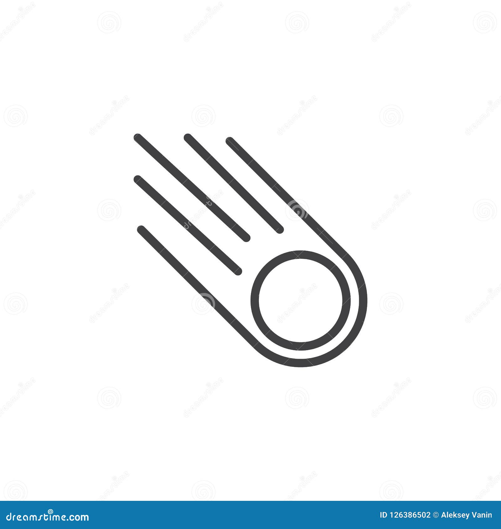 Falling Asteroid Outline Icon Stock Vector - Illustration of outline ...