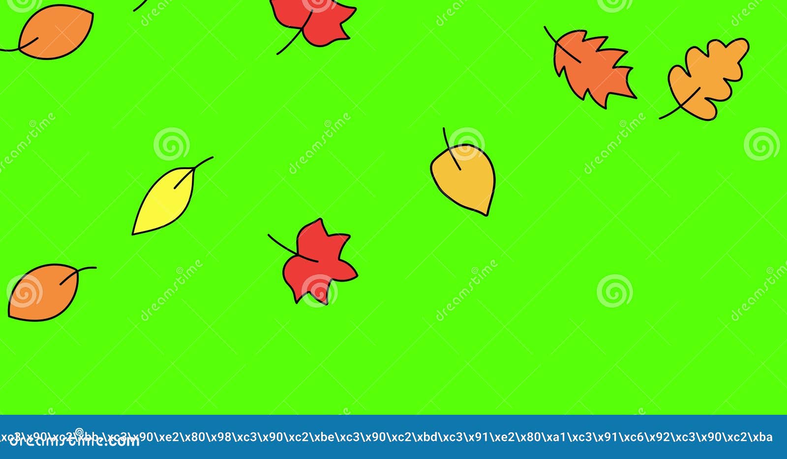 Falling Autumn Leaves of Different Trees. 4K Animation. Green Screen ...