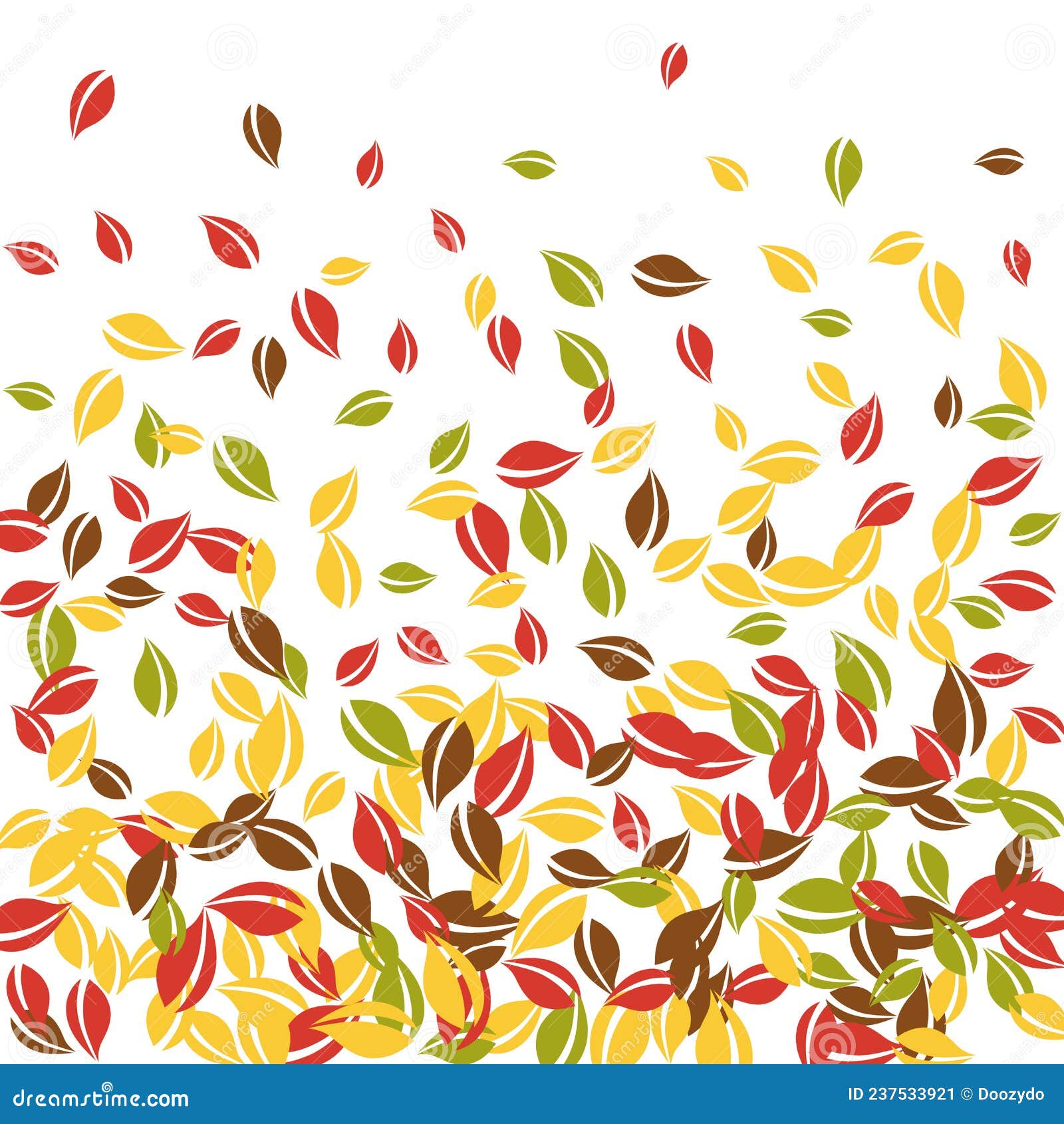 Falling Autumn Leaves Red Yellow Stock Vector Illustration Of