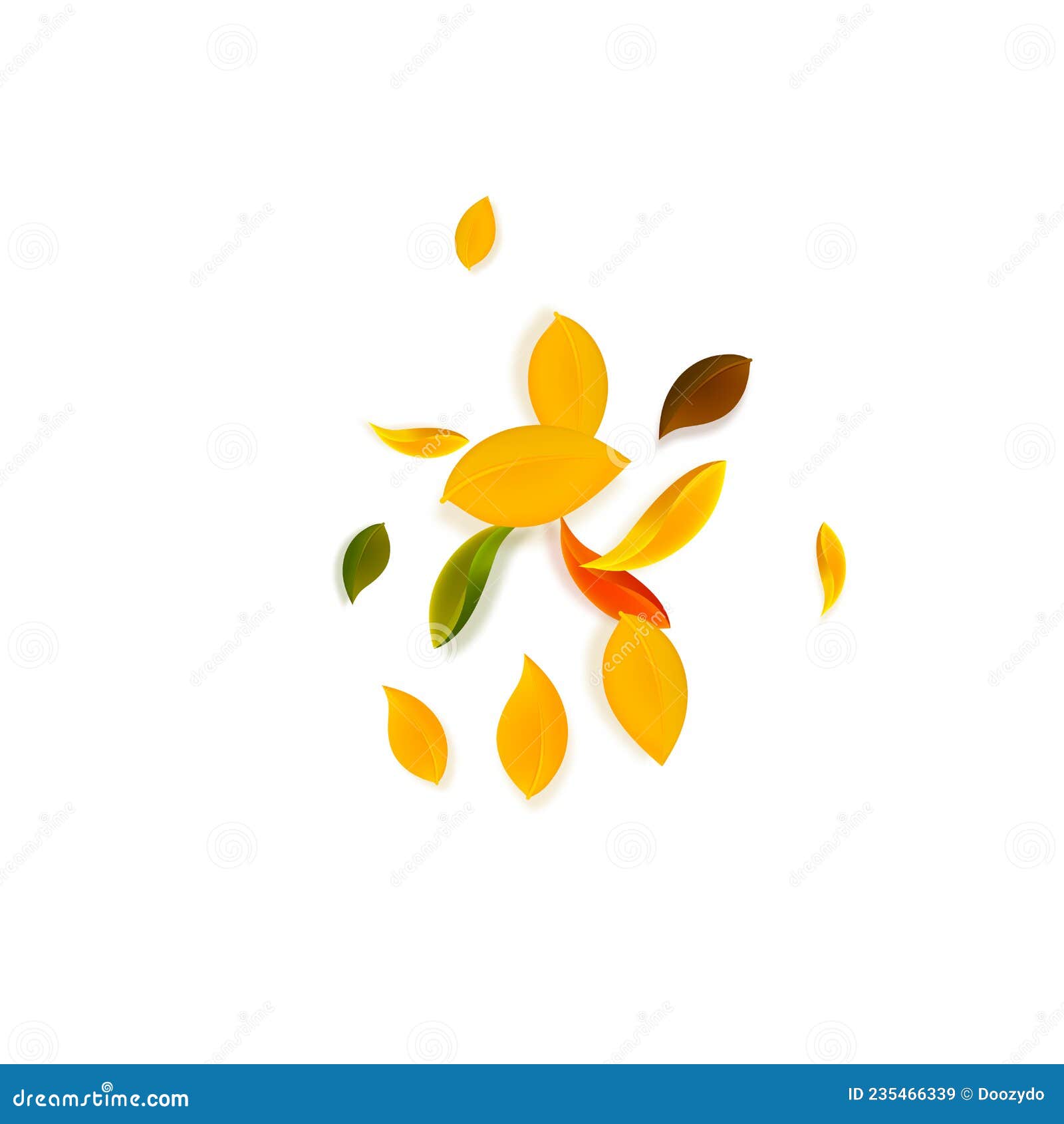 Falling Autumn Leaves Red Yellow Stock Vector Illustration Of