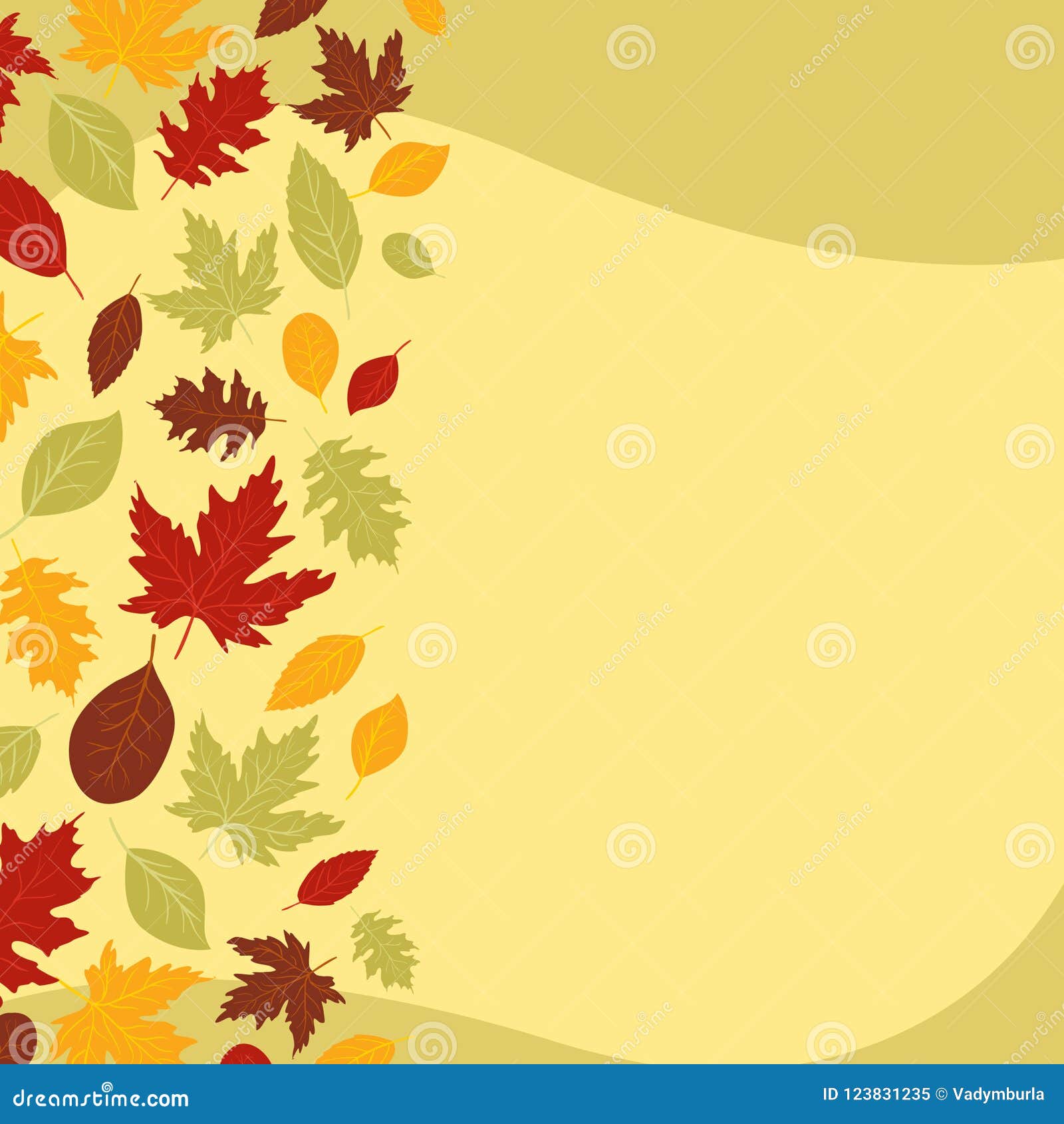 Falling Autumn Leaves Template Design Stock Illustration - Illustration ...